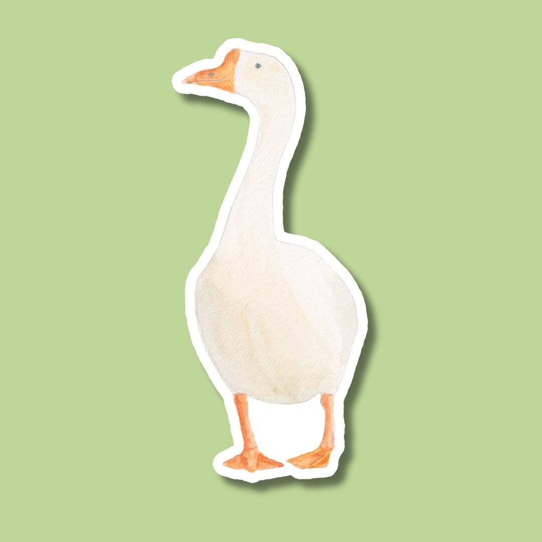 Goose Sticker, Watercolor Goose Decal, Cute Art Sticker,gift Under 20 ...