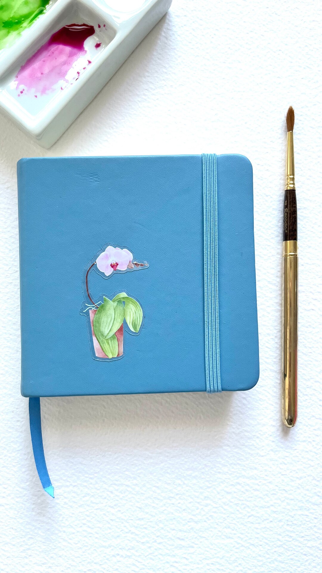 Orchid Sticker, Watercolor Flower Sticker, Pink Orchid Sticker for ...