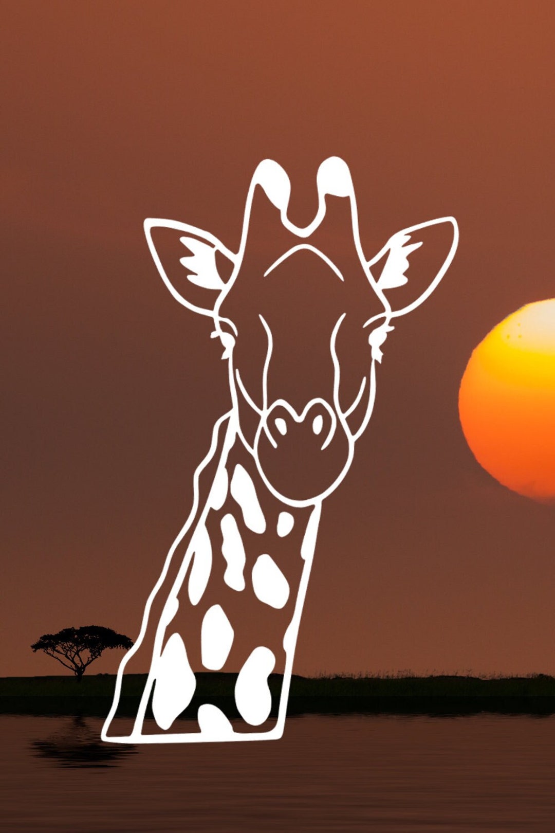 Giraffe Vinyl Decal, Handcrafted Vinyl Sticker for Your Car, Laptop ...