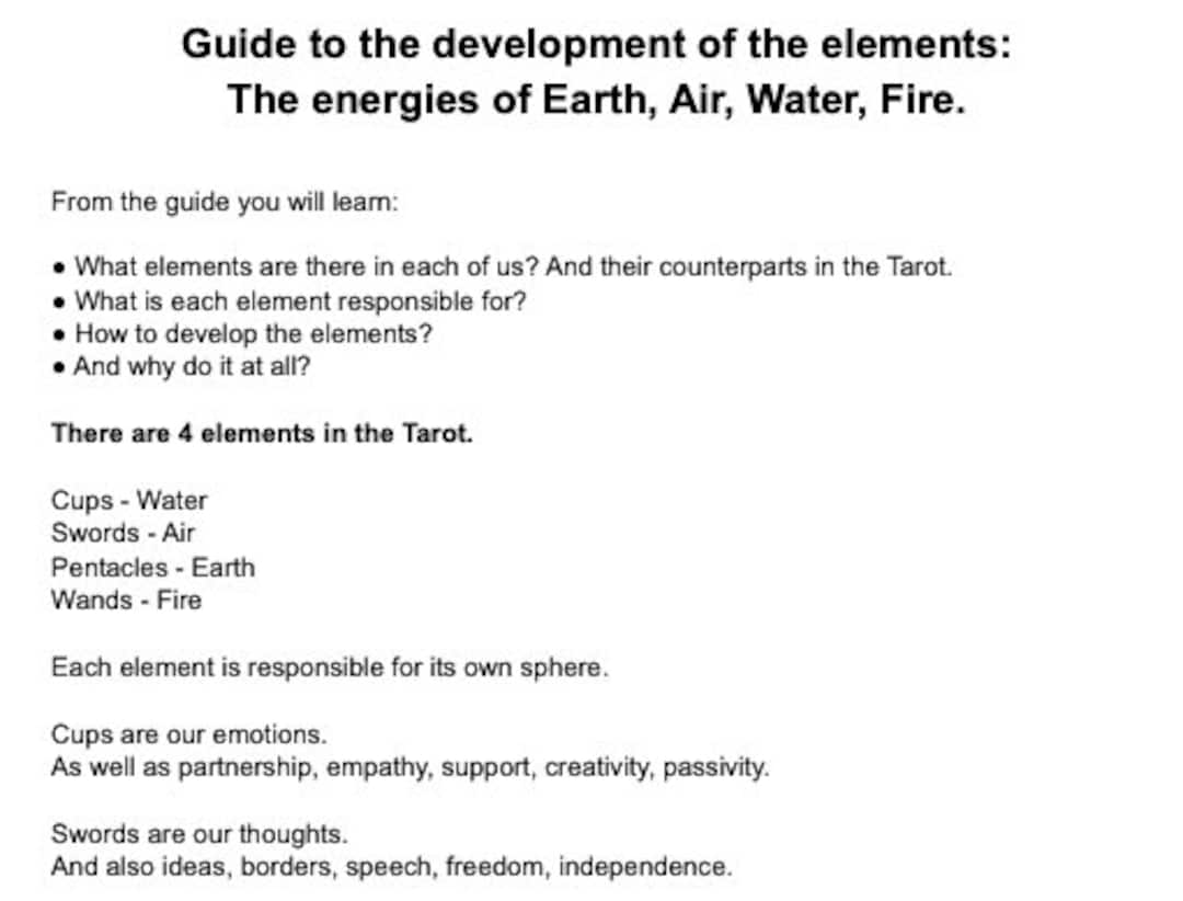 Guide to the Development of the Elements: the Energies of Earth, Air ...