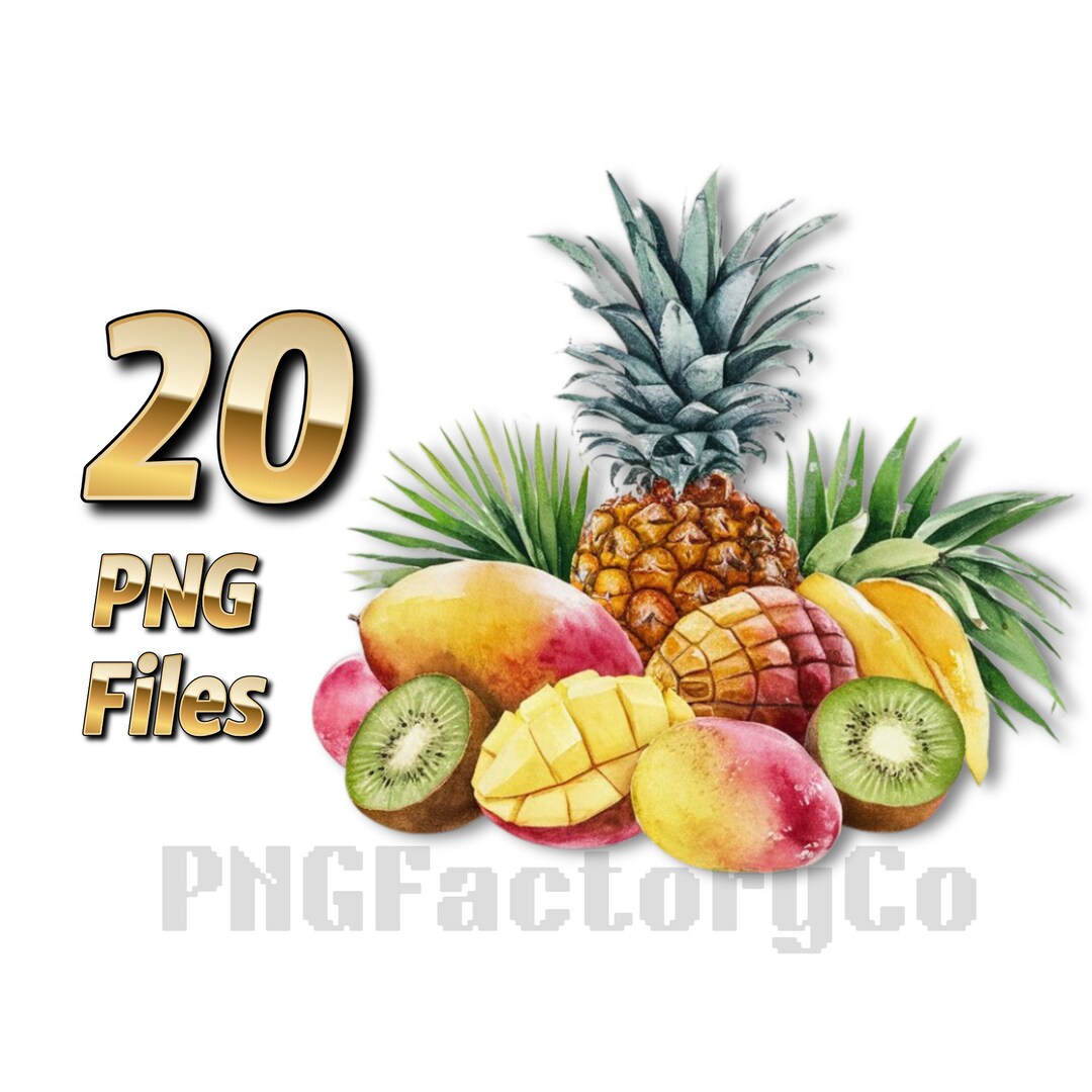 20 Fruits & Vegetables Clipart Bundle| Vibrant Watercolor Dessert and ...