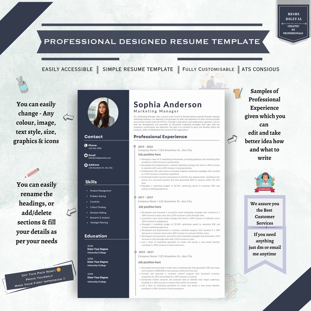 123 Pages Best Professional Resume Templates Simple Clean - Etsy