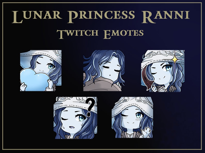Elden Ring - Lunar Princess Ranni - Set of 5 Emotes for Streaming or ...