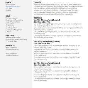 Accounting Resume Basic Format Professional Accountant Resume Template ...