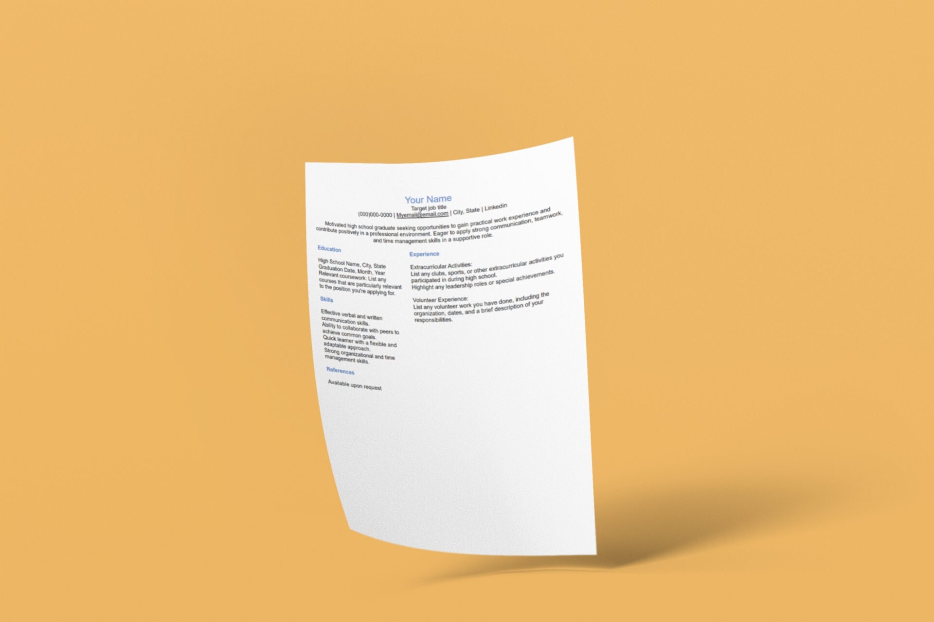My First Resume Resume Template With Tips Entry Level Resume Writing ...