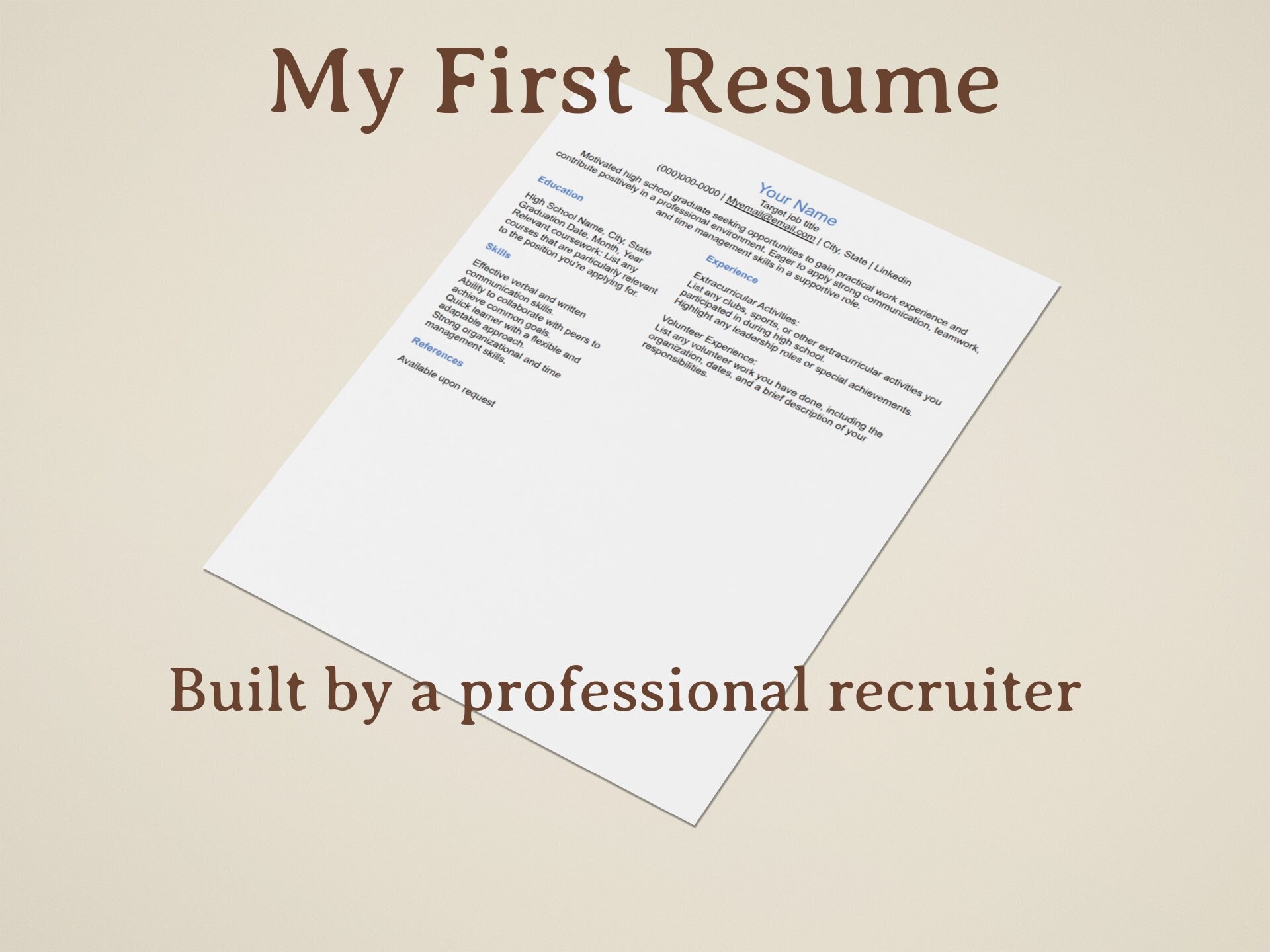 My First Resume Resume Template With Tips Entry Level Resume Writing ...