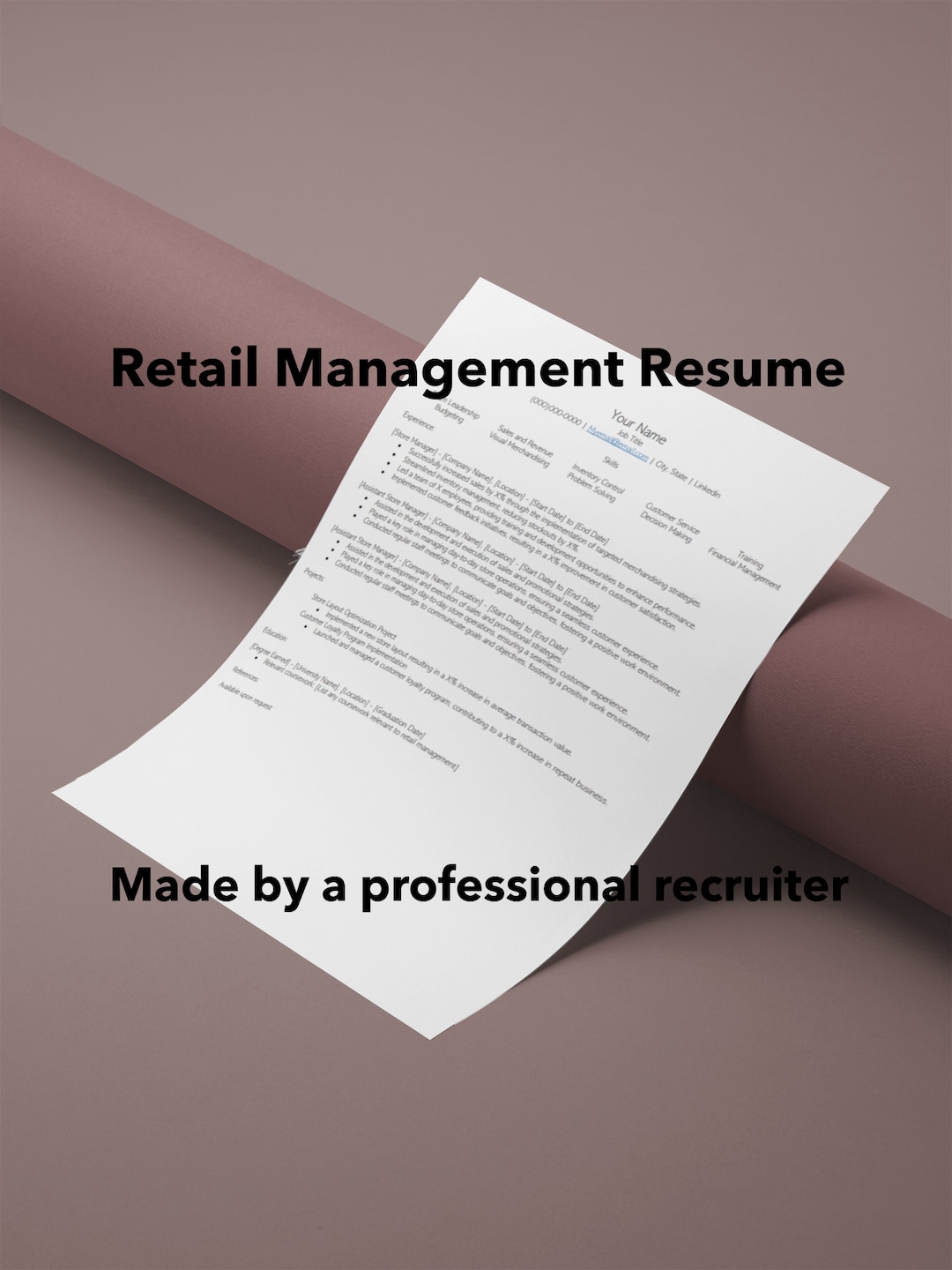 Retail Management Resume Template Digital Download - Etsy