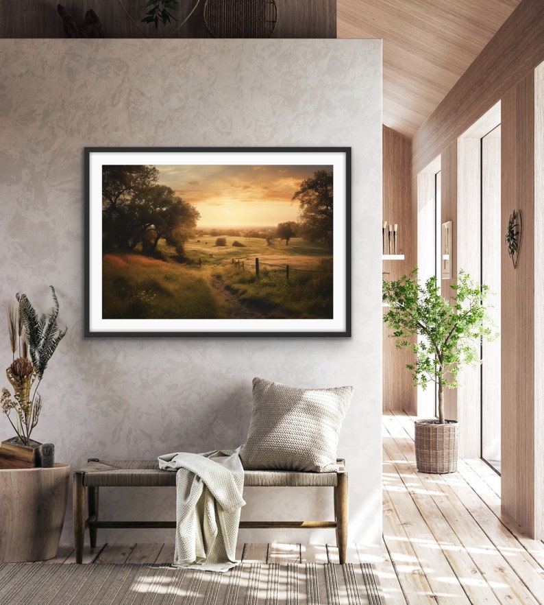 Countryside at Sunset - Etsy