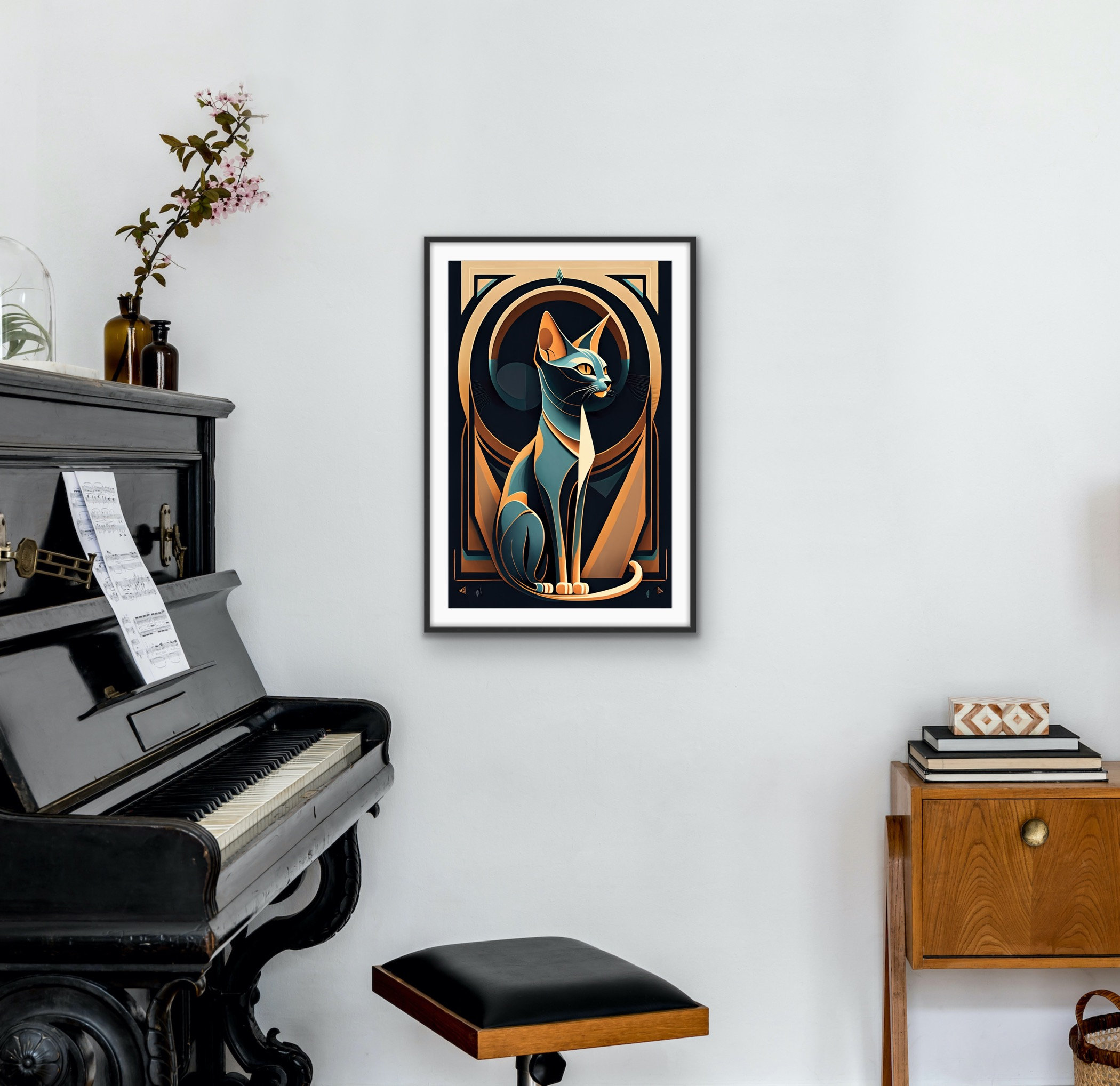 Art Deco Cat Variant - Etsy