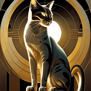 Art Dec Cat V.5 - Etsy