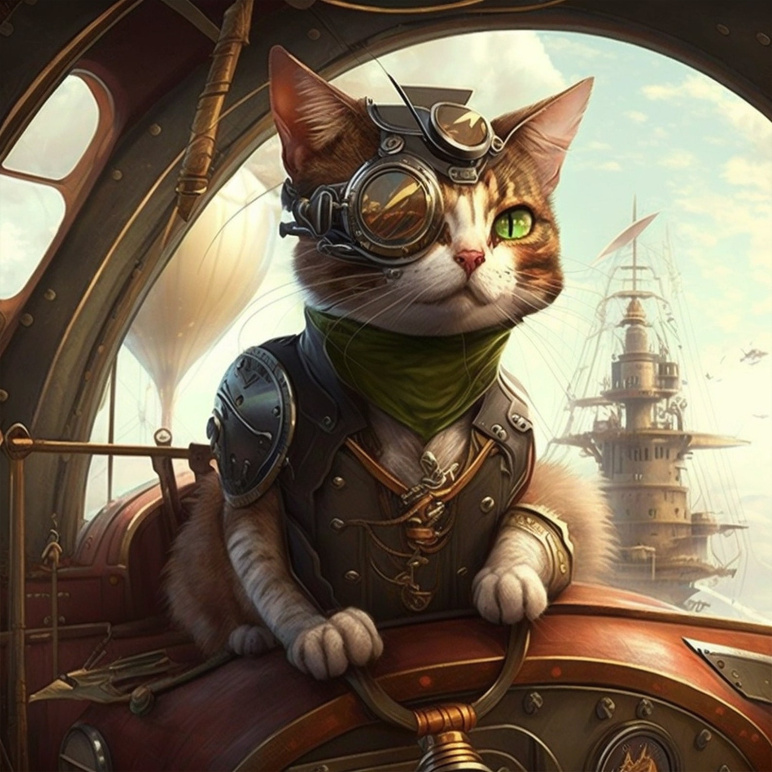 One-eyed Sam: the Airship Cat - Etsy
