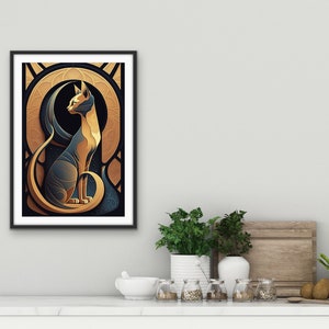 Art Deco Cat V.3 - Etsy