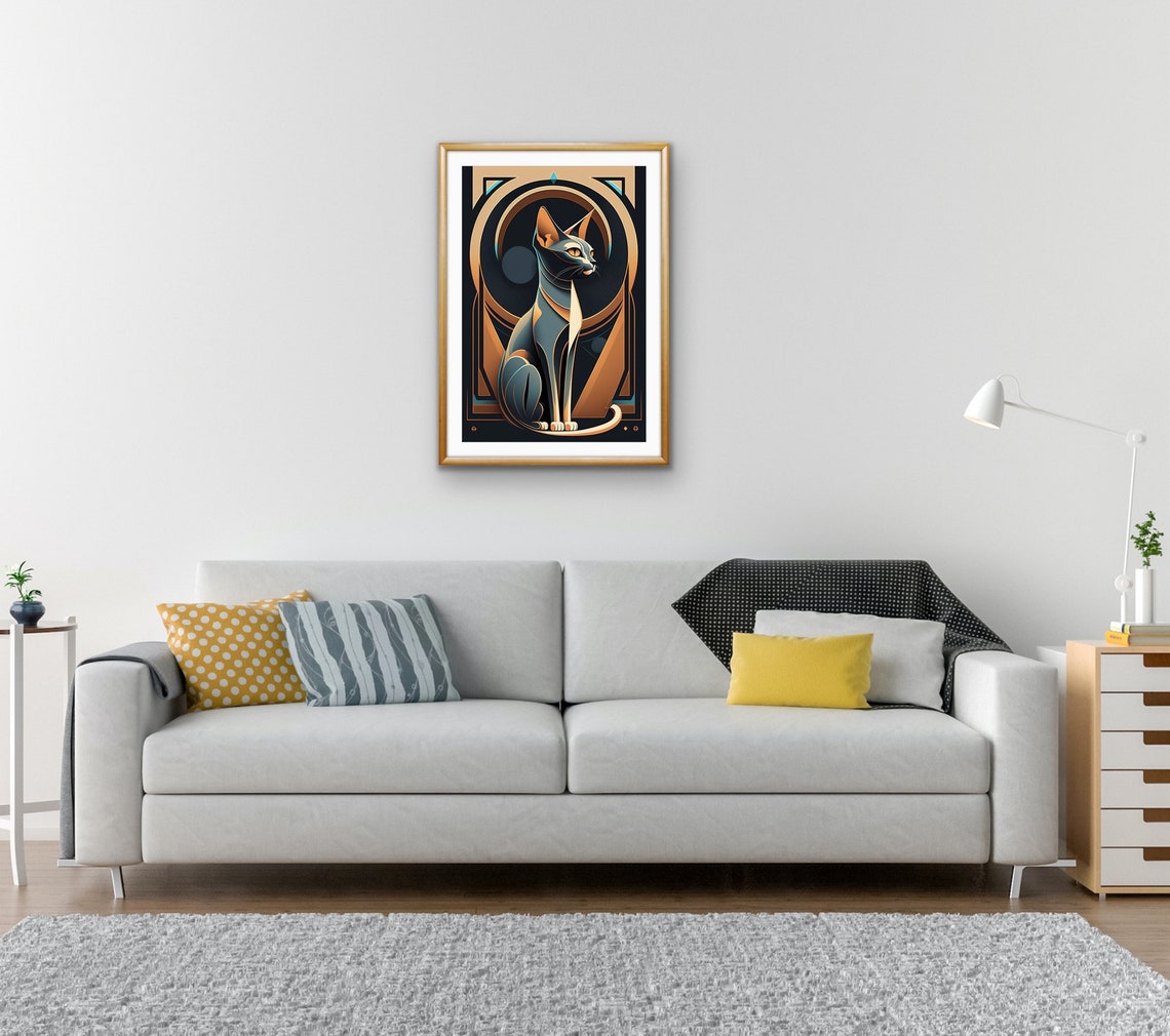 Art Deco Cat - Etsy
