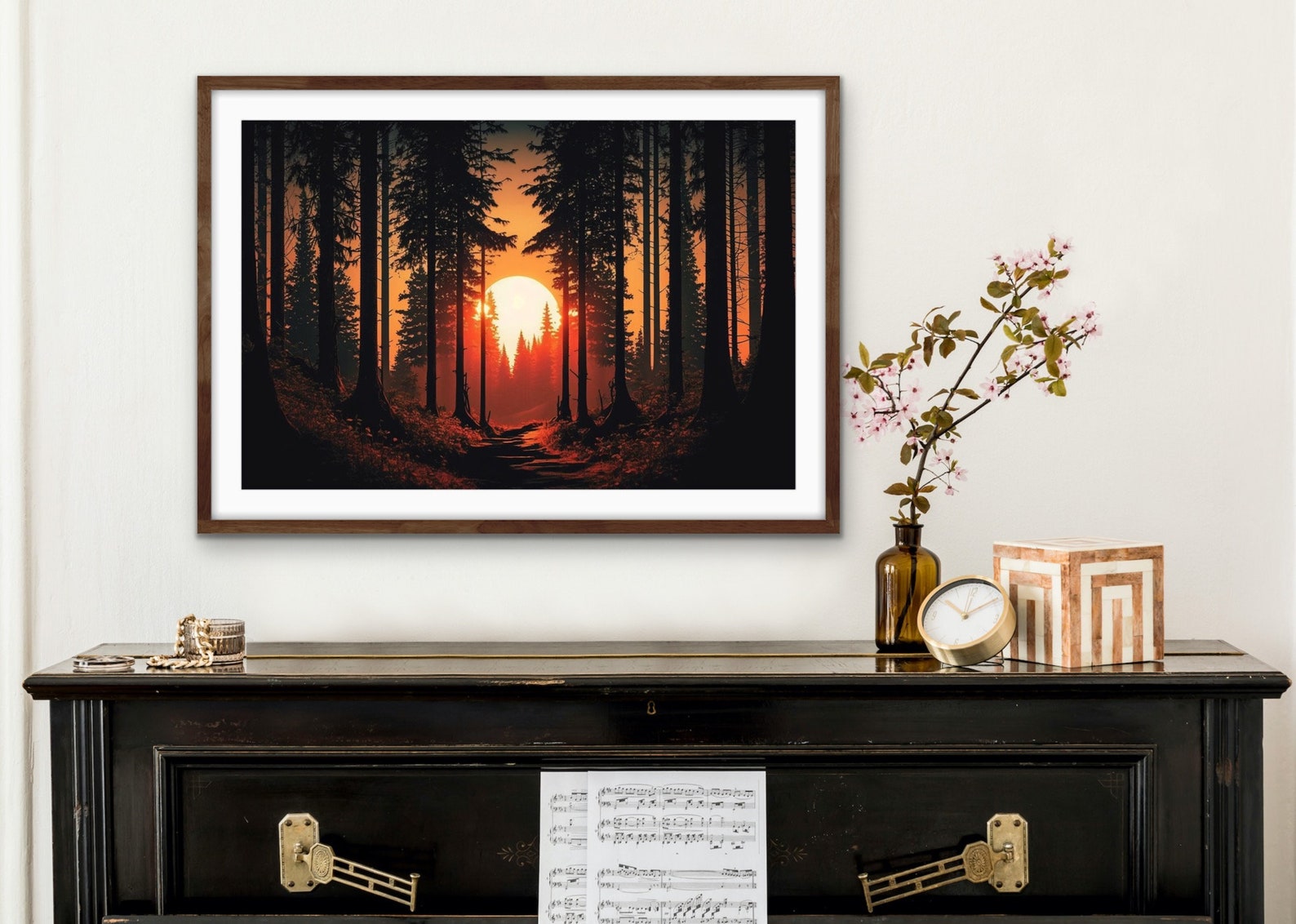 Forest Sunset in Orange - Etsy