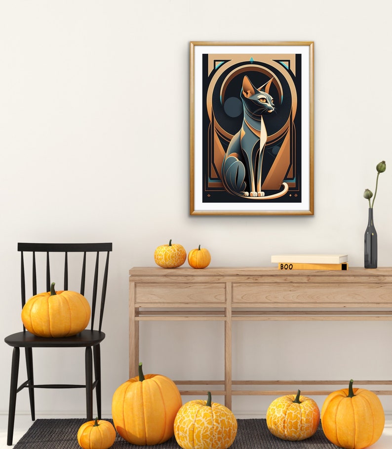 Art Deco Cat - Etsy