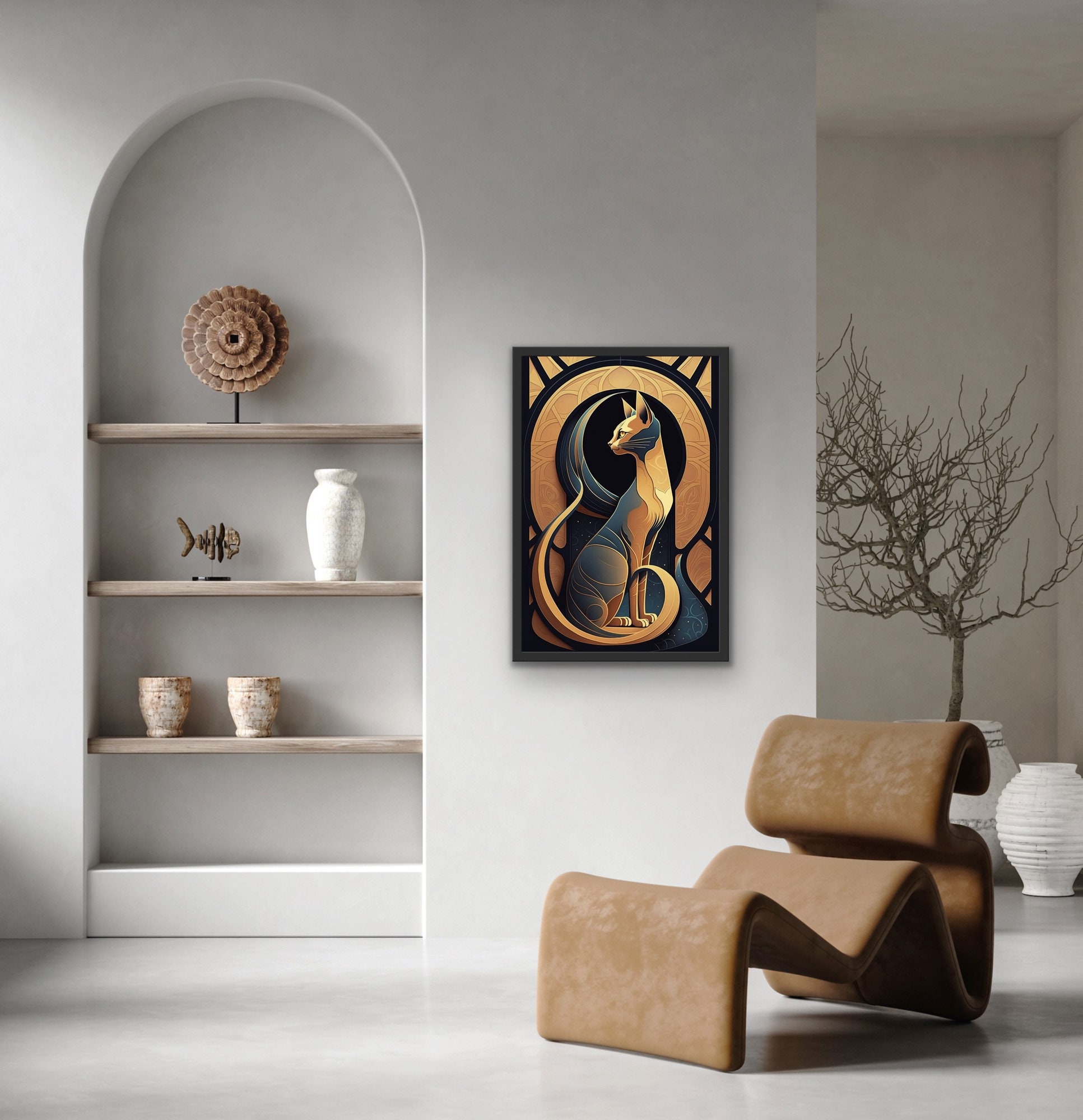 Art Deco Cat V.3 - Etsy