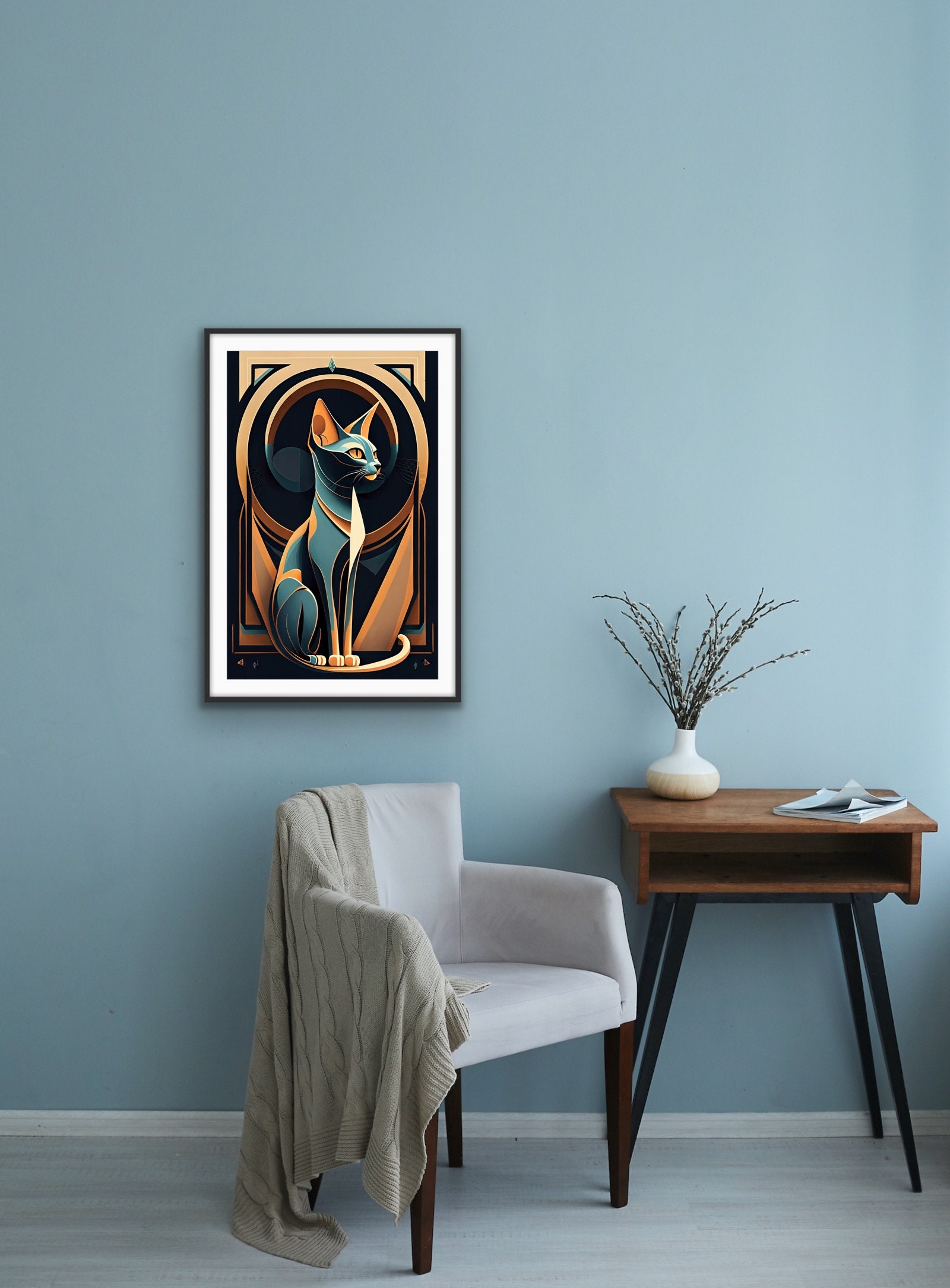 Art Deco Cat Variant - Etsy