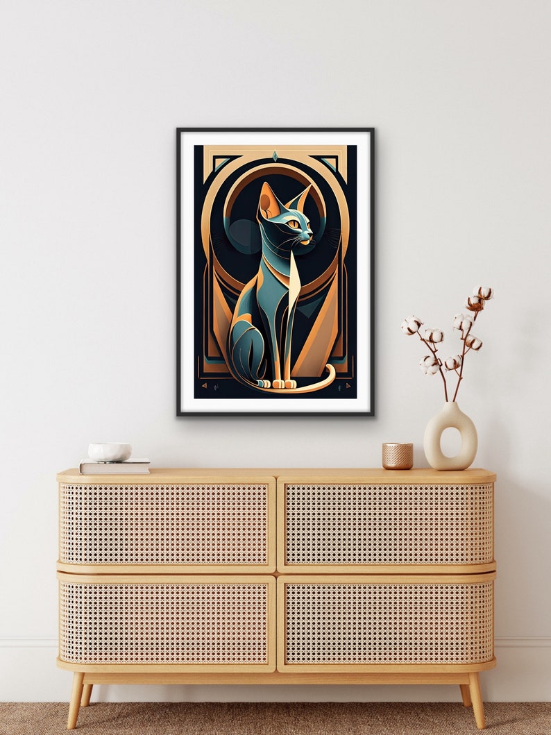 Art Deco Cat Variant - Etsy