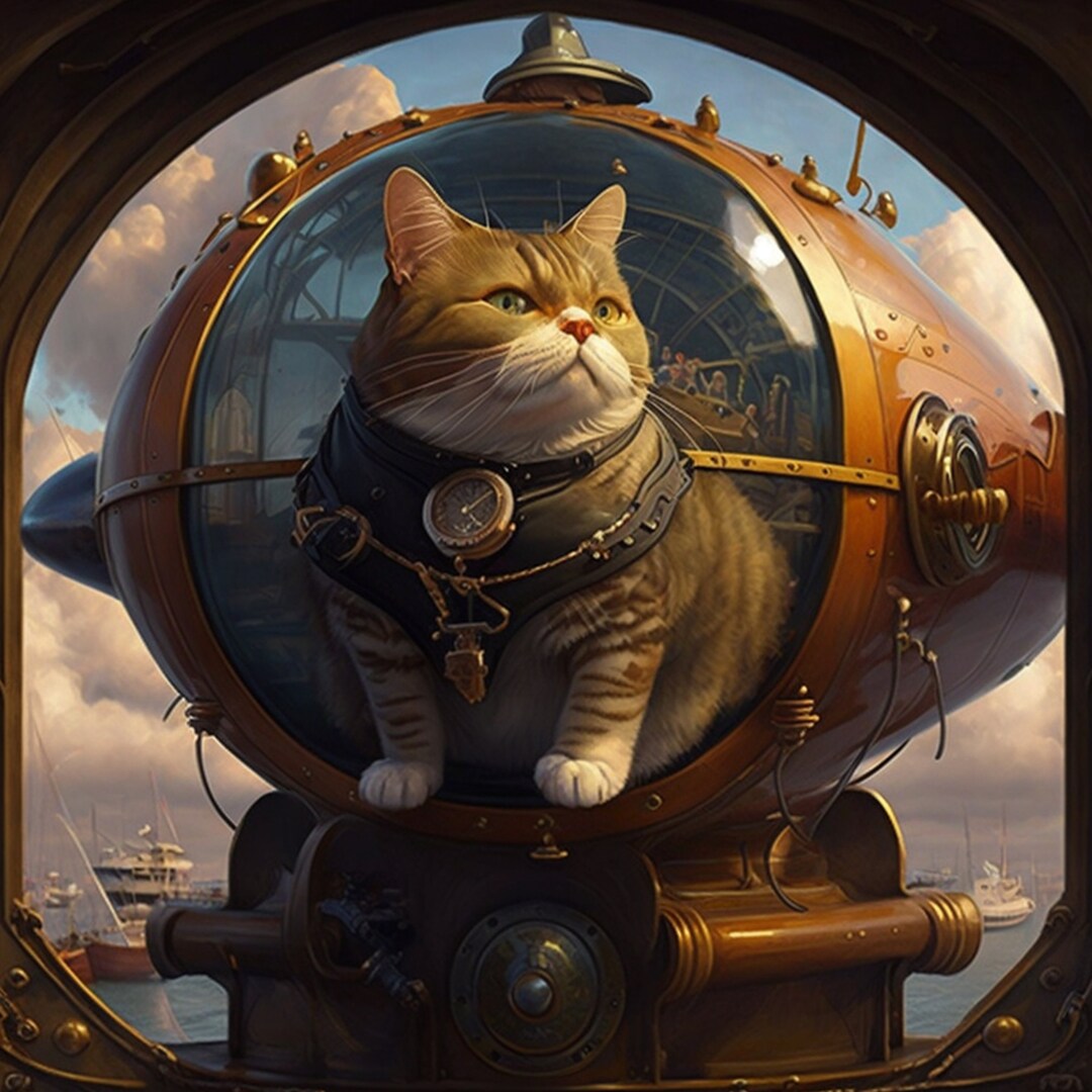 Sam the Stoic Airship Cat - Etsy
