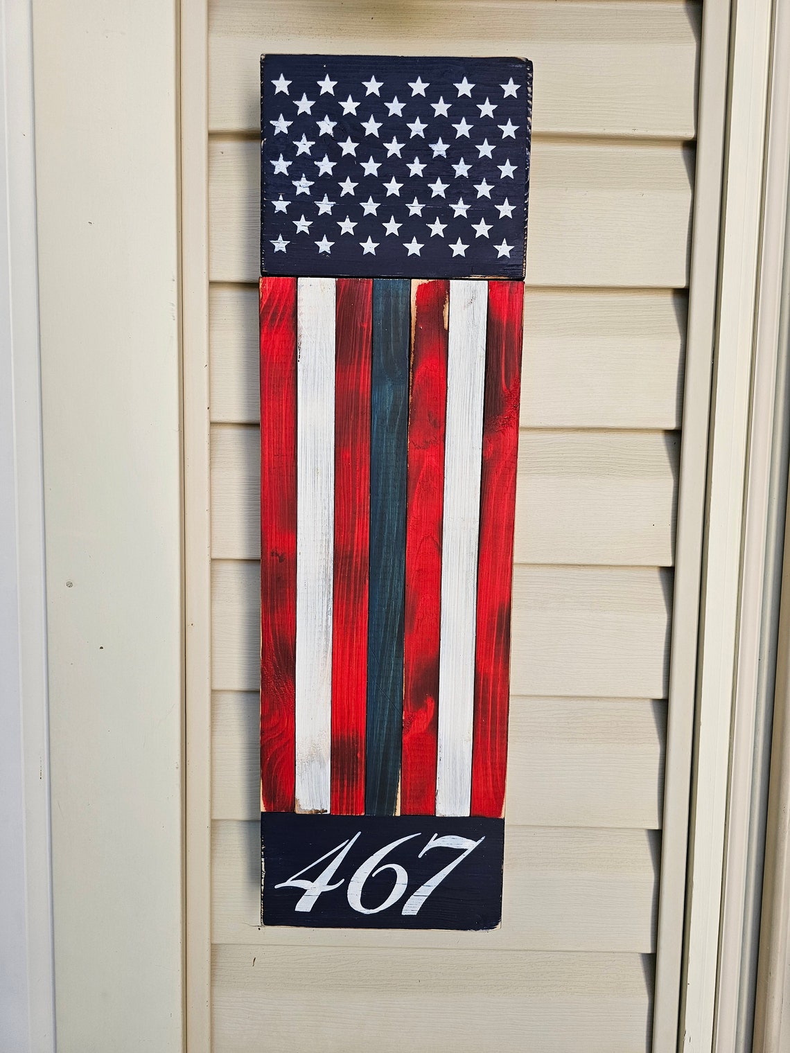 Address Plaque/sign American Flag - Etsy