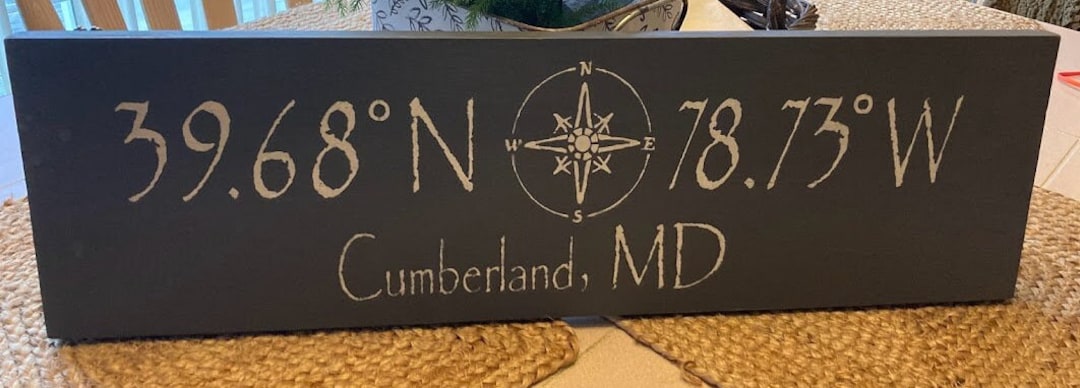 Custom Latitude/longitude Sign - Etsy