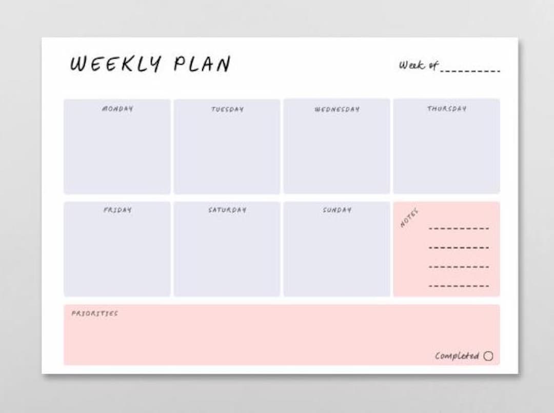 Aesthetic Weekly Planner Printable | Pastel A4 Weekly Schedule PDF ...