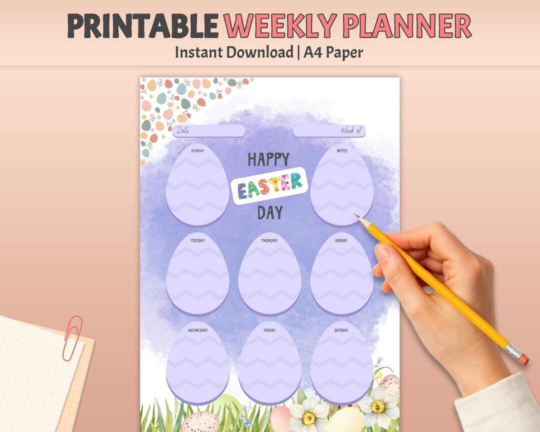Easter Weekly Planner Printable | Cute Easter To-do List | Weekly ...