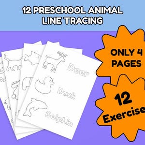 12 Homeschool Animal Tracing Worksheets | Printable Line Tracing for ...