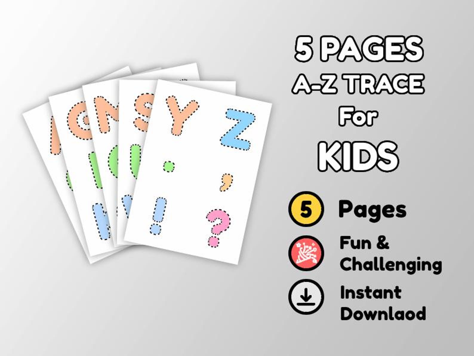 Printable A-Z Alphabet Tracing Worksheets for Kids | Fun Handwriting ...