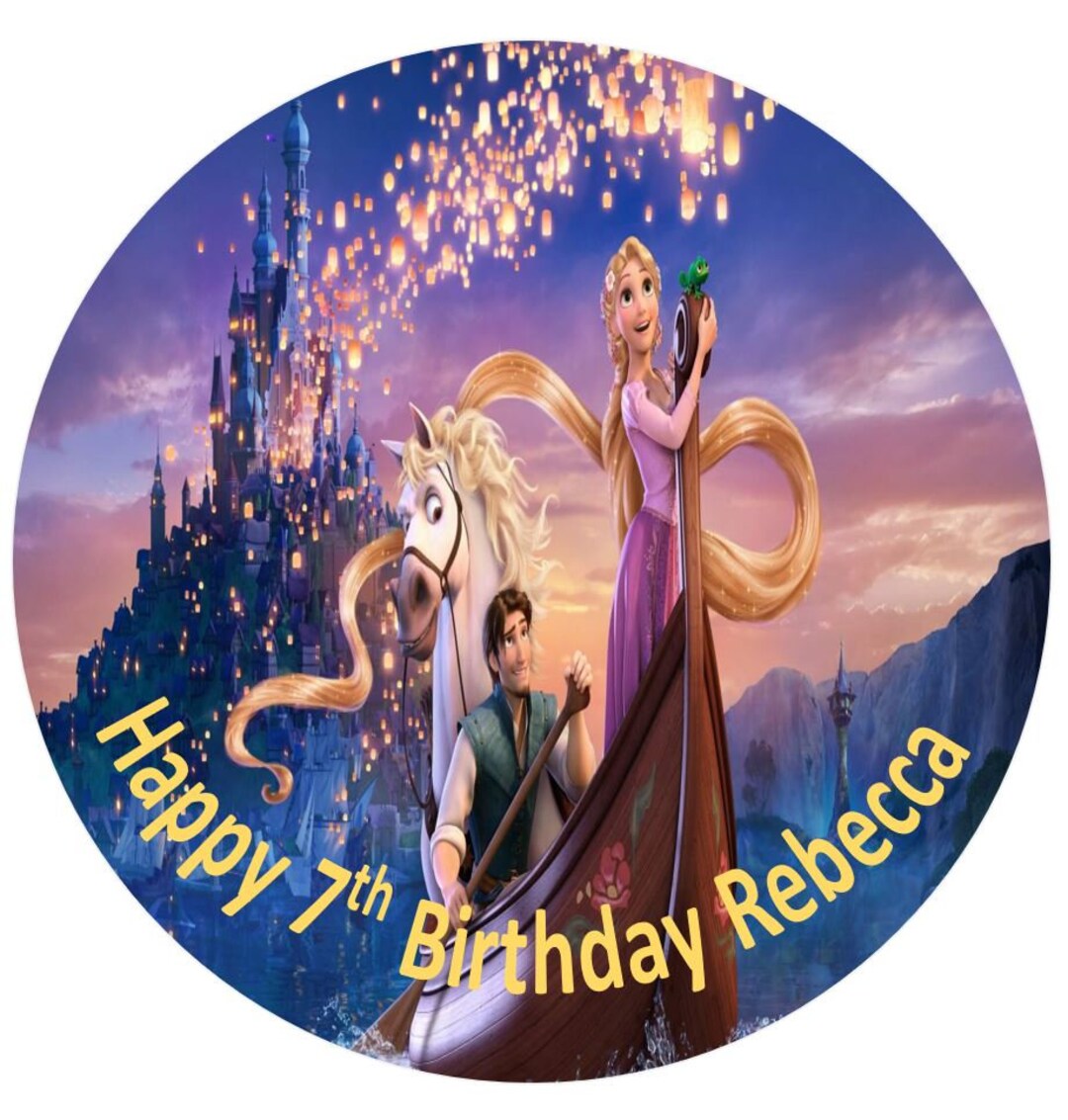 Tangled 8 Cake Topper Personalised 8 Edible Cake Topper - Etsy