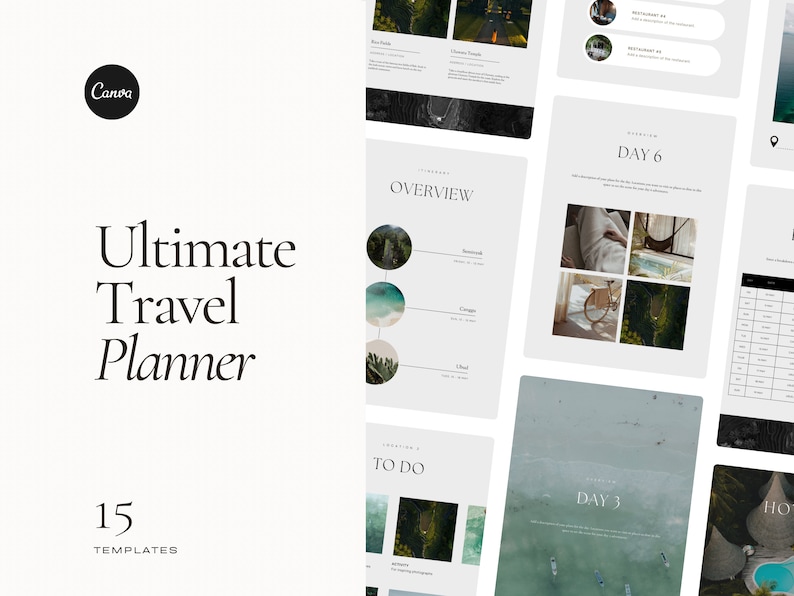 Ultimate Travel Planner & Itinerary | Canva Template Download, Travel ...