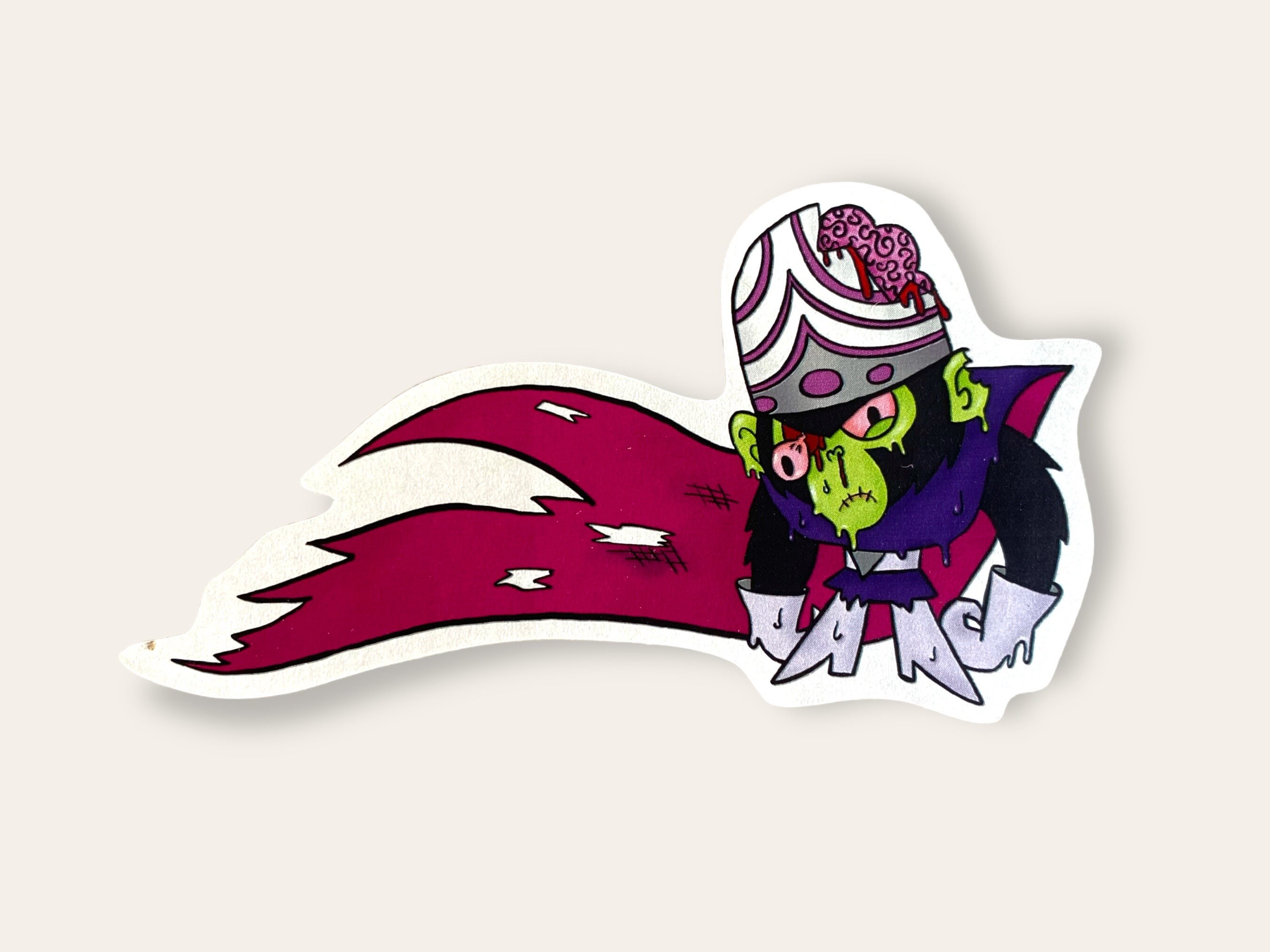 Mojo Jojo Sticker, Fun Powerpuff Girls Decal, Creepy Childhood Cartoon ...