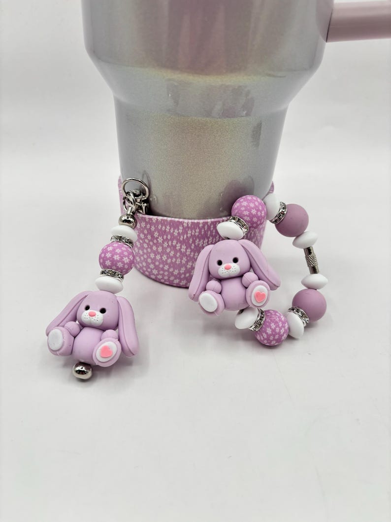 Stanley Cup Accessories, Easter Bunny Rabbit Handle Bracelet Charms ...