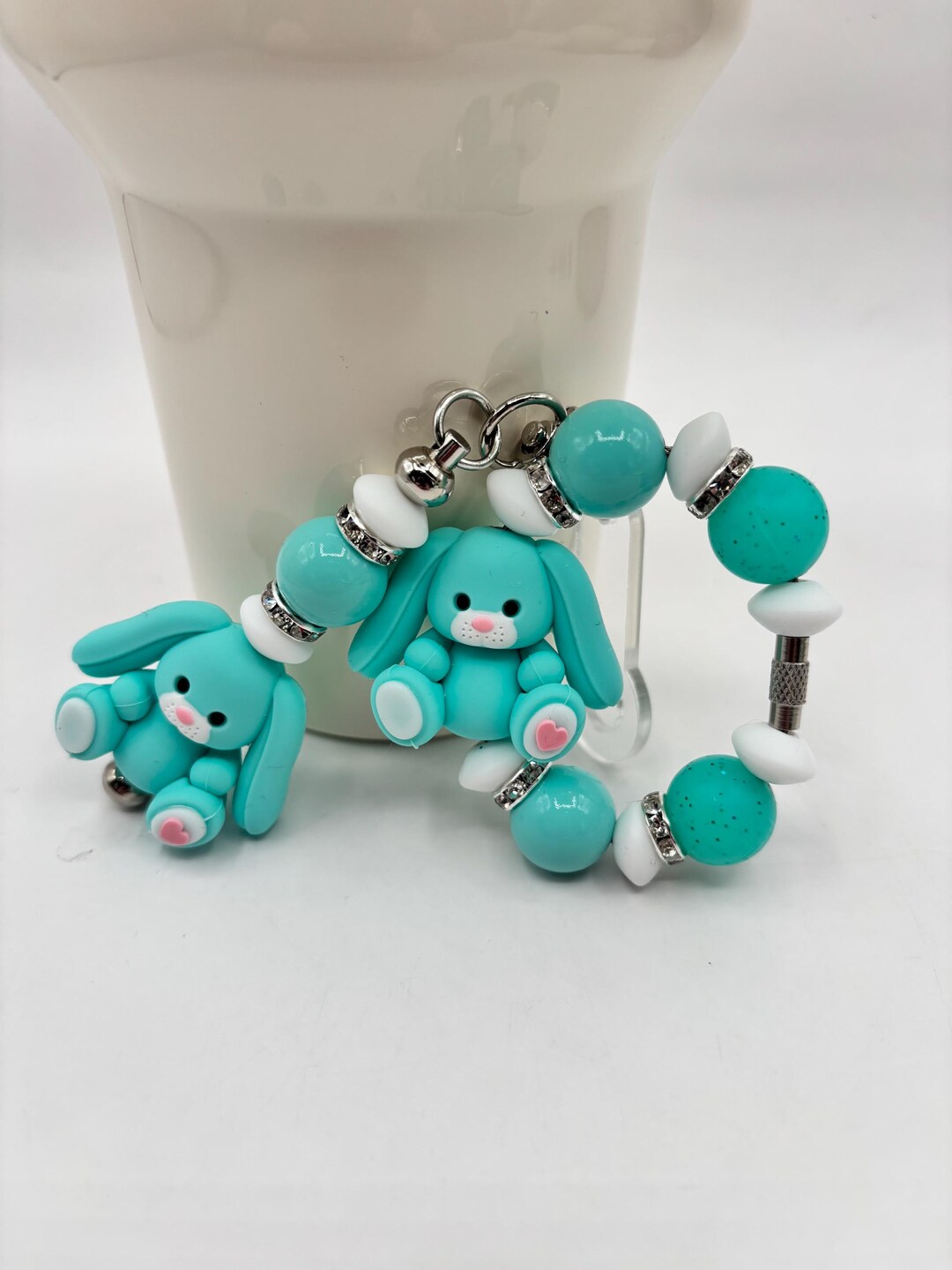 Stanley Cup Accessories, Easter Bunny Handle Bracelet Charms, Straw ...