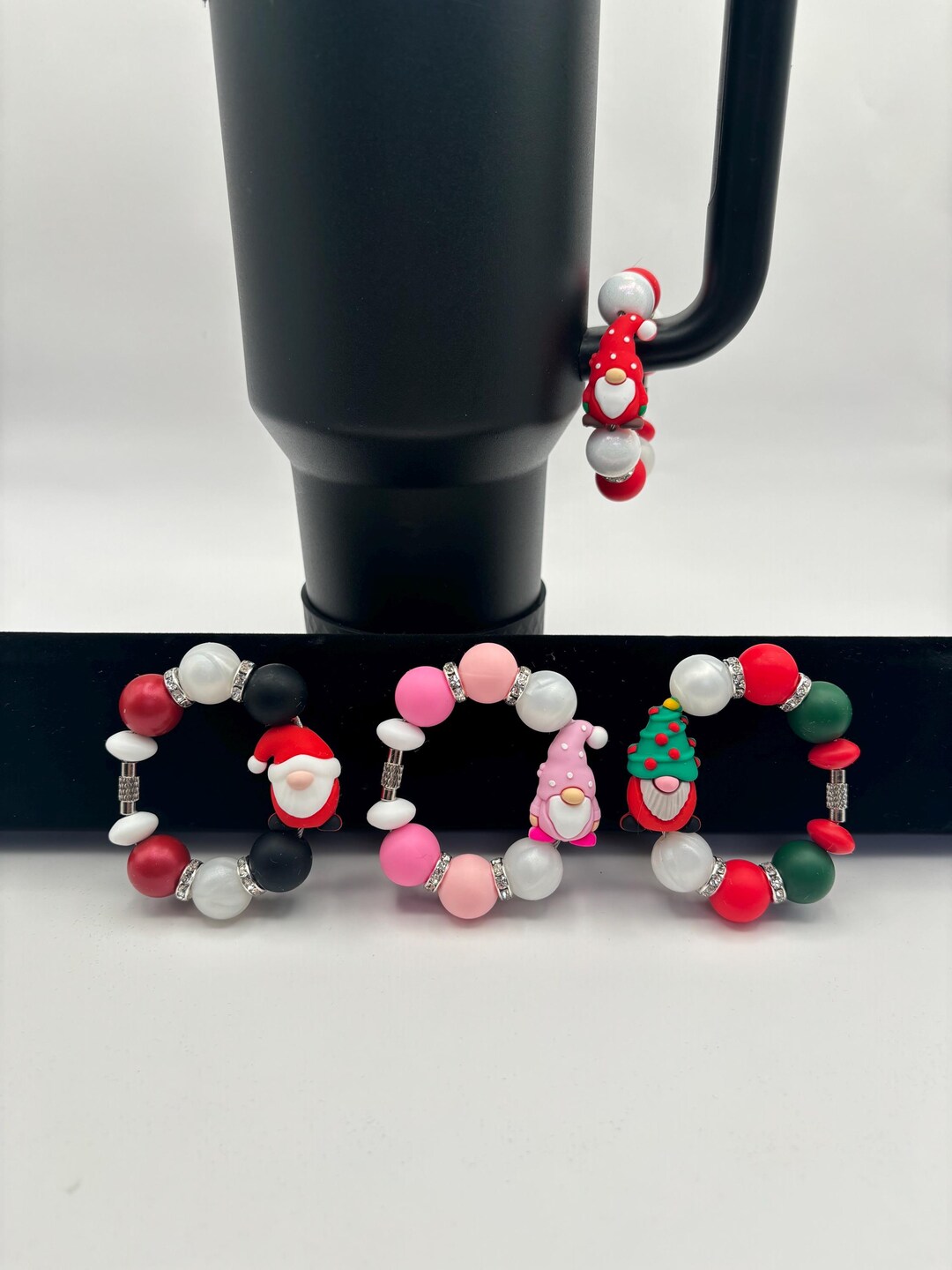 Beaded Gnome Stanley Handle Charm: Winter Holiday Cup Accessory - Etsy