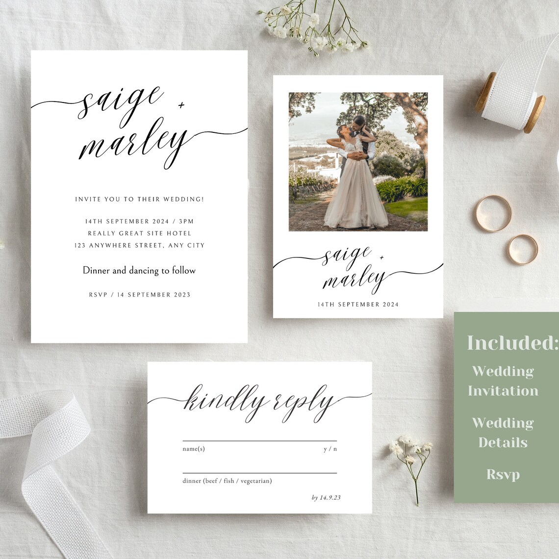 Stylized Wedding Invitation Template Download, Digital Wedding ...