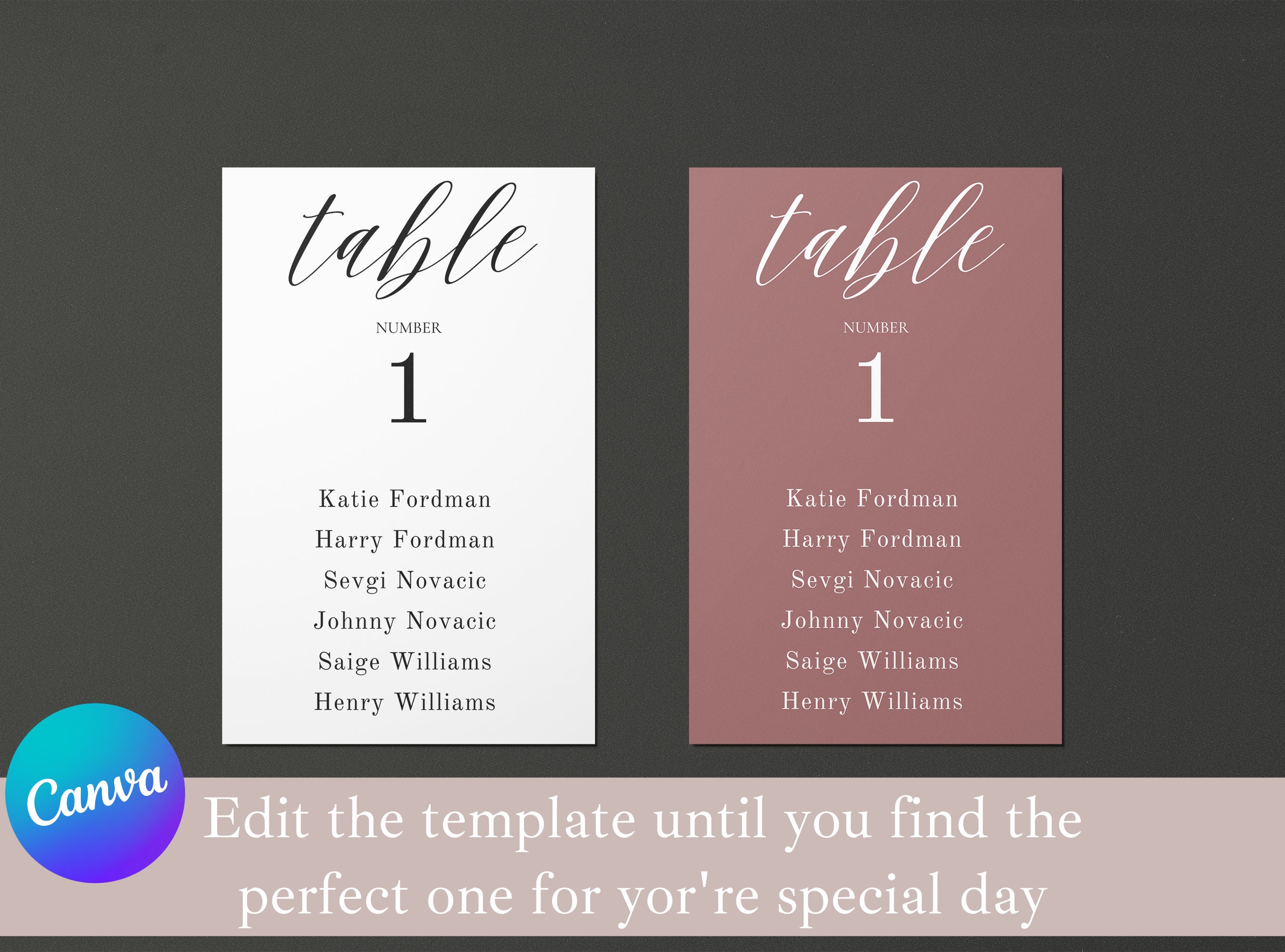 Minimal Wedding Seating Chart Printable Wedding Seating Chart Template ...