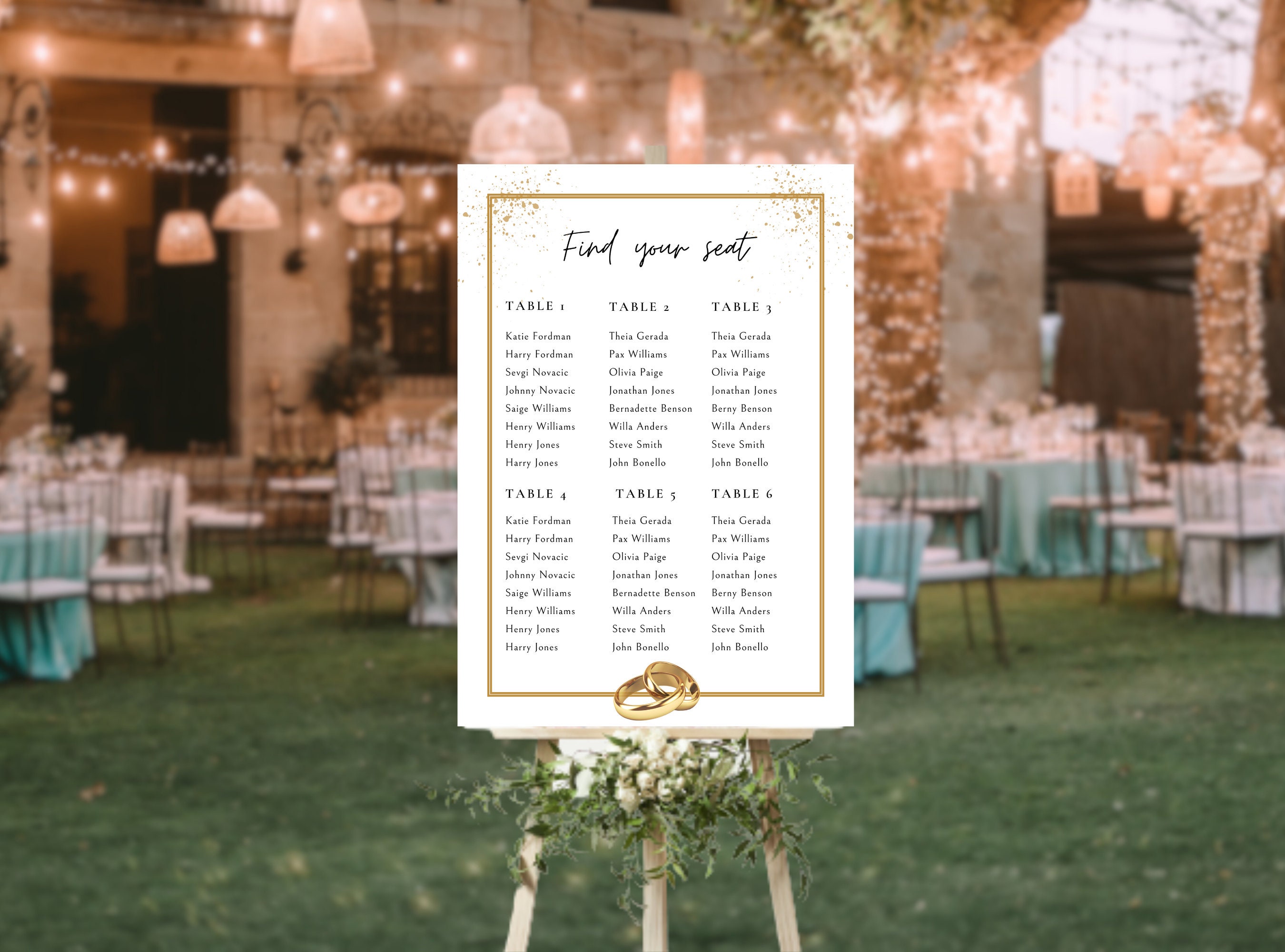 Stylized Wedding Seating Chart Printable Wedding Seating Chart Template ...