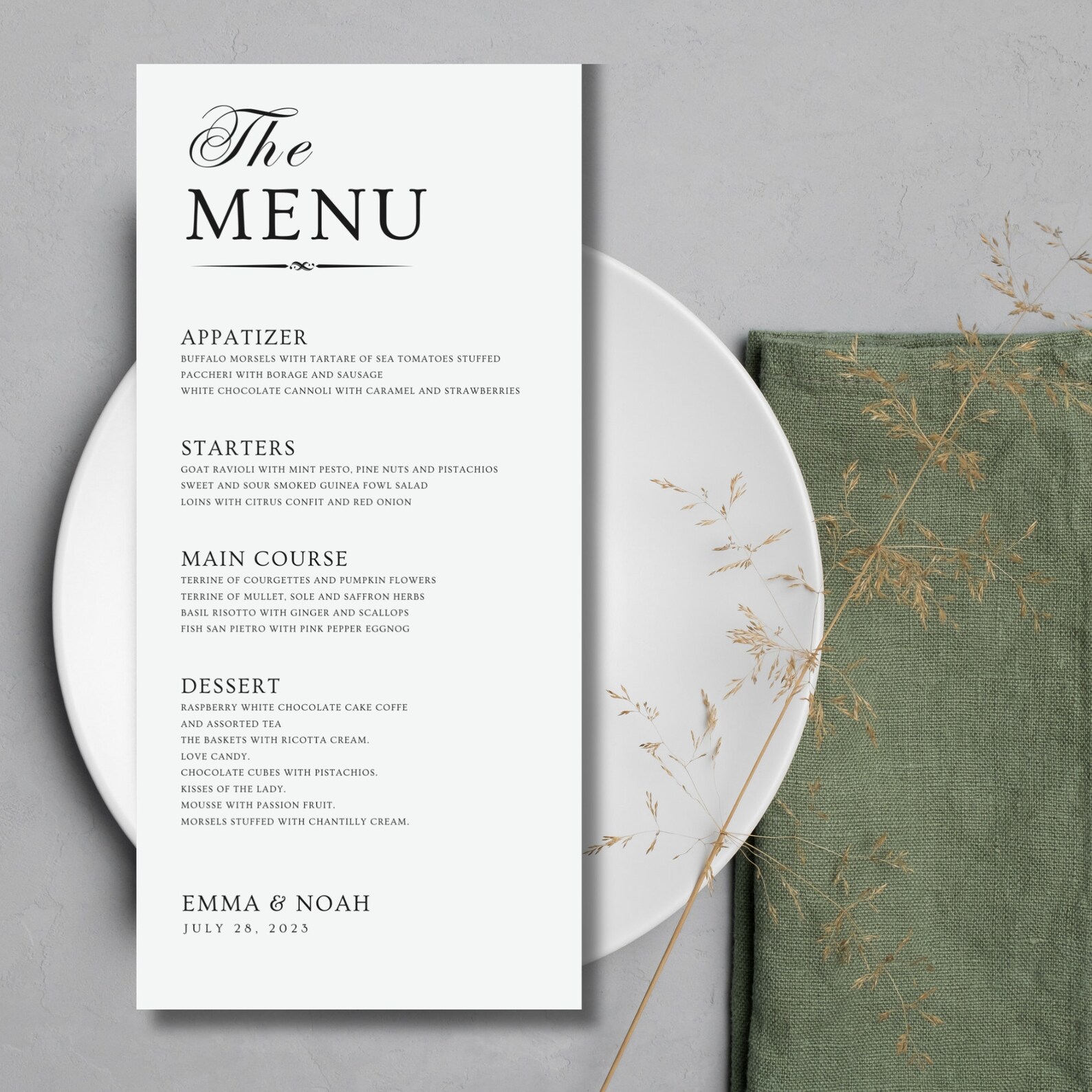 Minimal Wedding Menu Template Wedding Bar Menu Template Wedding ...