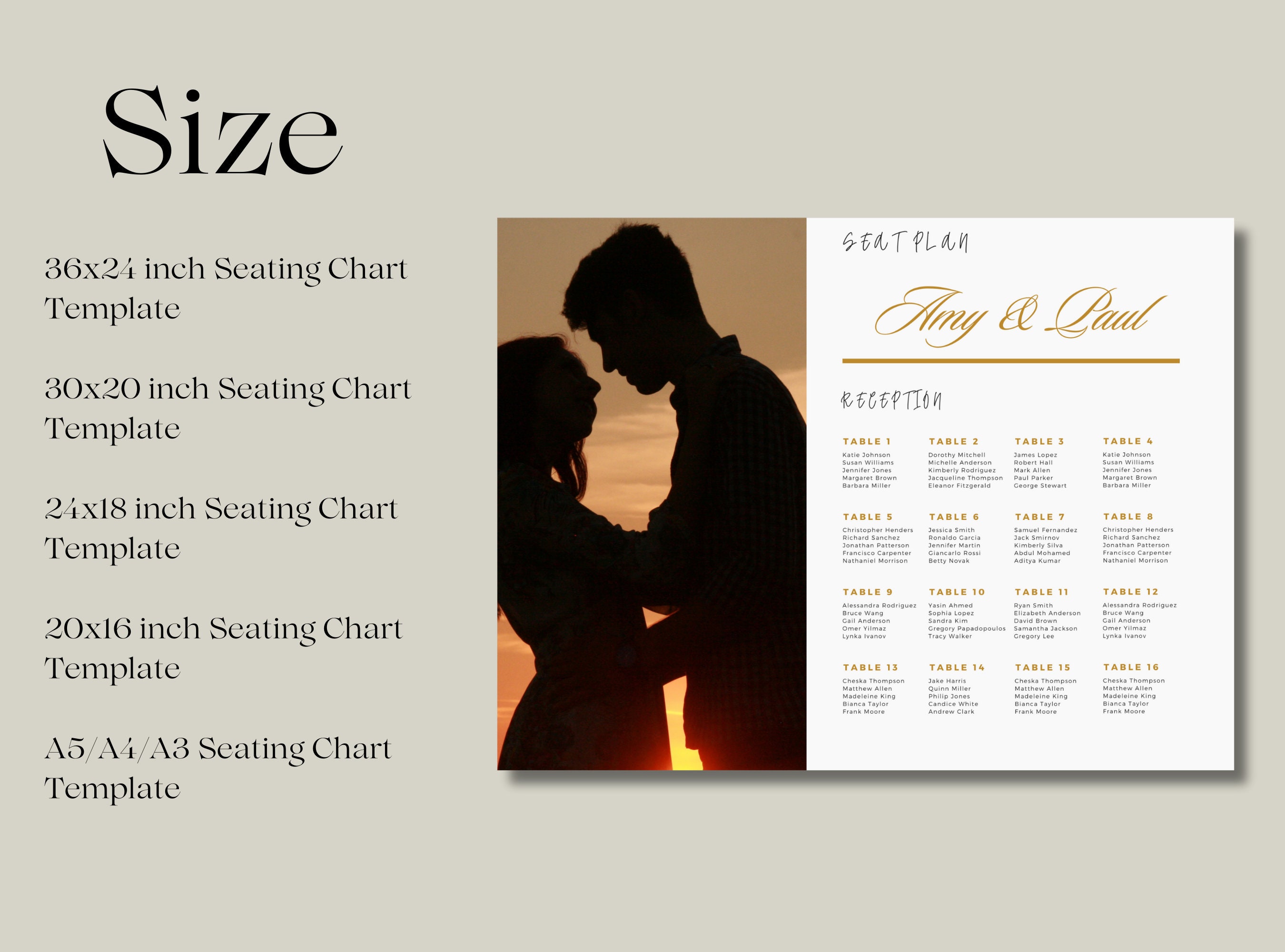 Stylized Wedding Seating Chart Printable Wedding Seating Chart Template ...