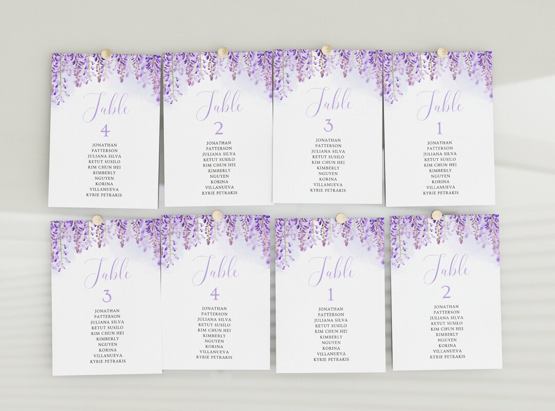 Flower Wedding Seating Chart Printable Wedding Seating Chart Template ...