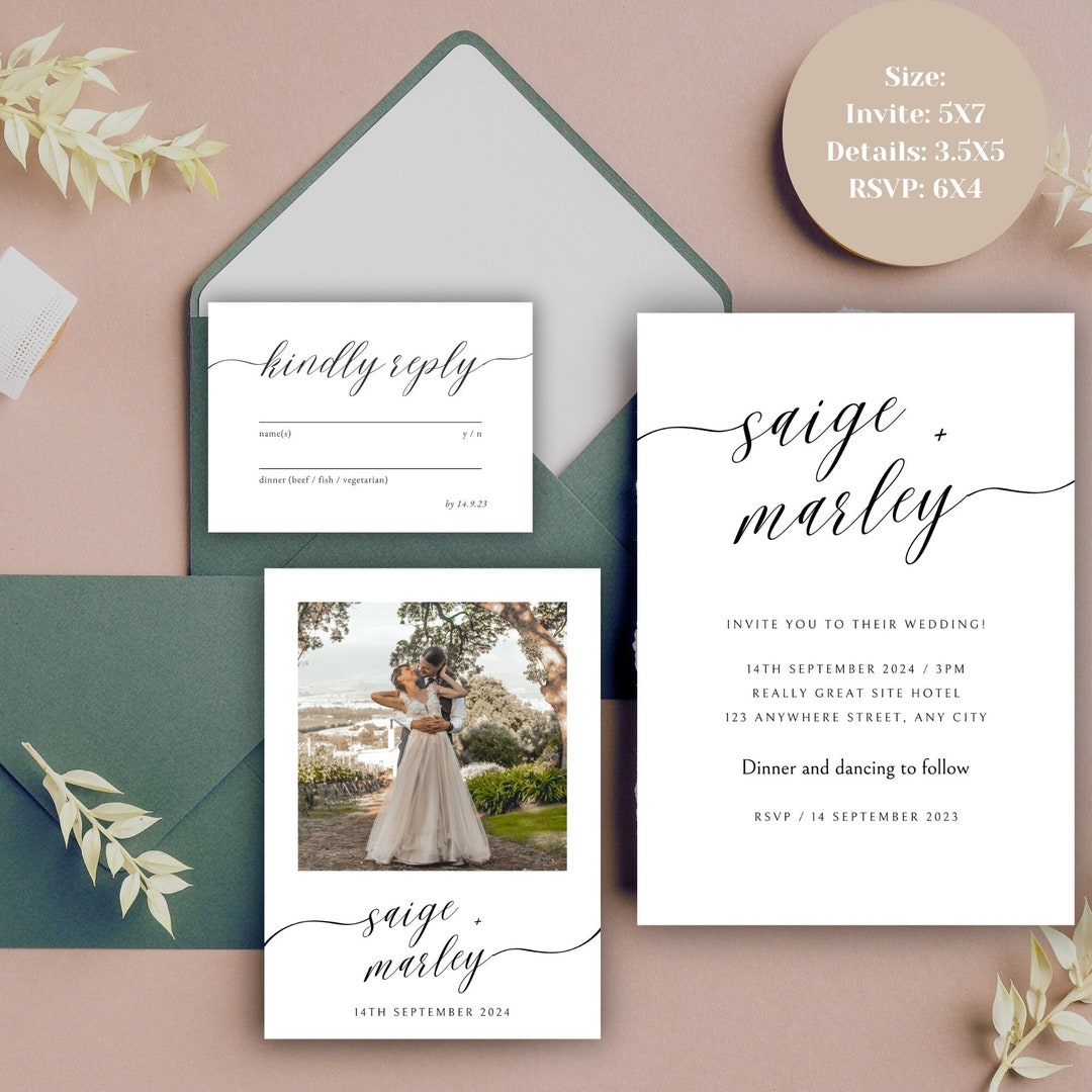 Stylized Wedding Invitation Template Download, Digital Wedding ...