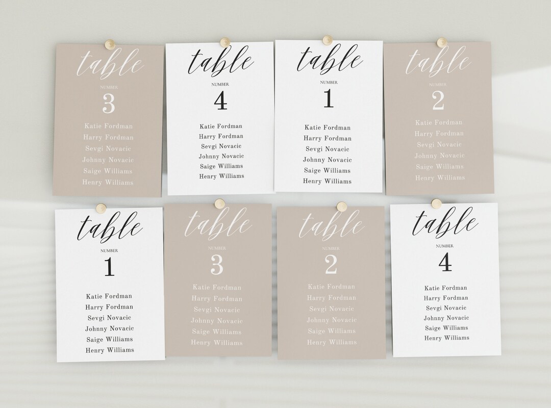 Minimal Wedding Seating Chart Printable Wedding Seating Chart Template ...