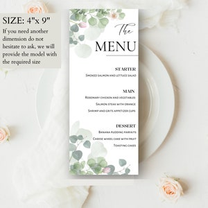 Plants Wedding Menu Template Wedding Bar Menu Template Wedding ...