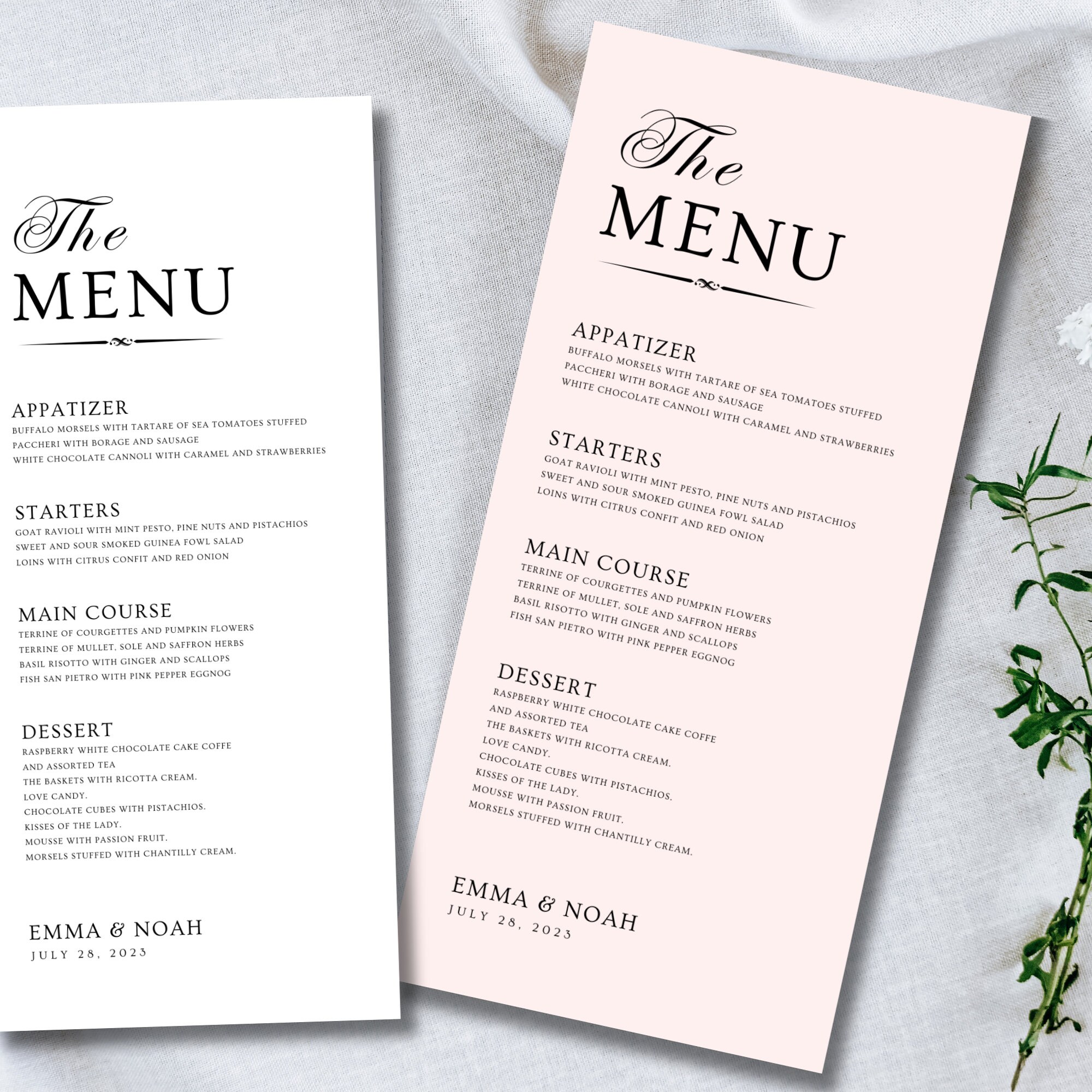 Minimal Wedding Menu Template Wedding Bar Menu Template Wedding ...