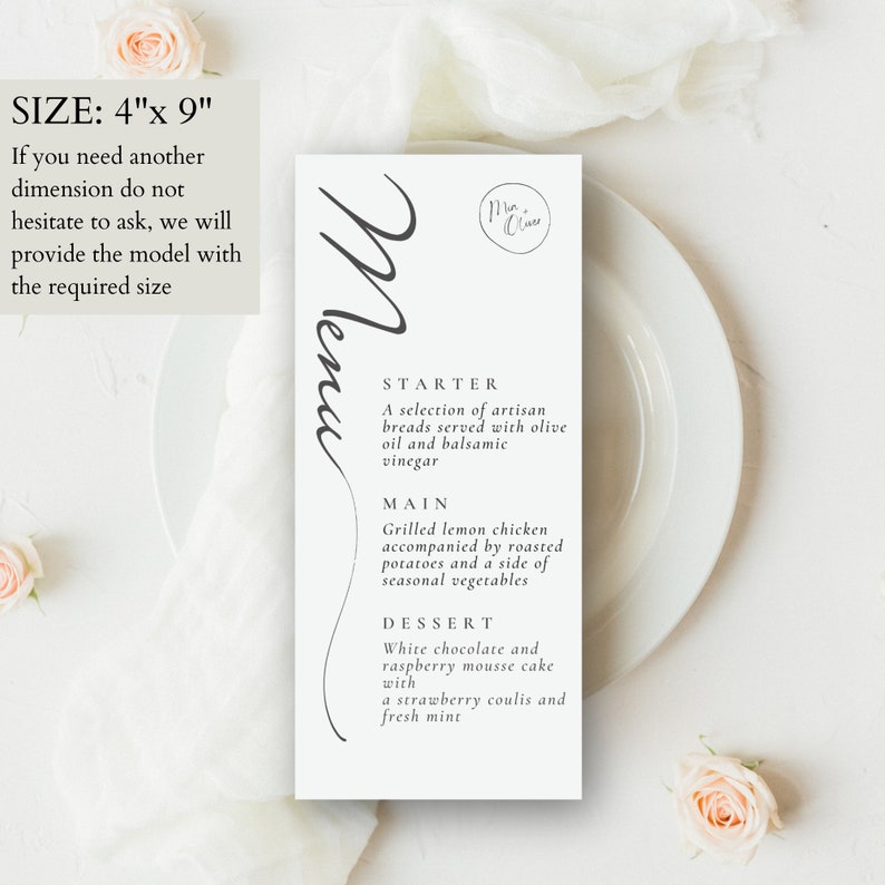 Stylized Wedding Menu Template Wedding Bar Menu Template Wedding ...