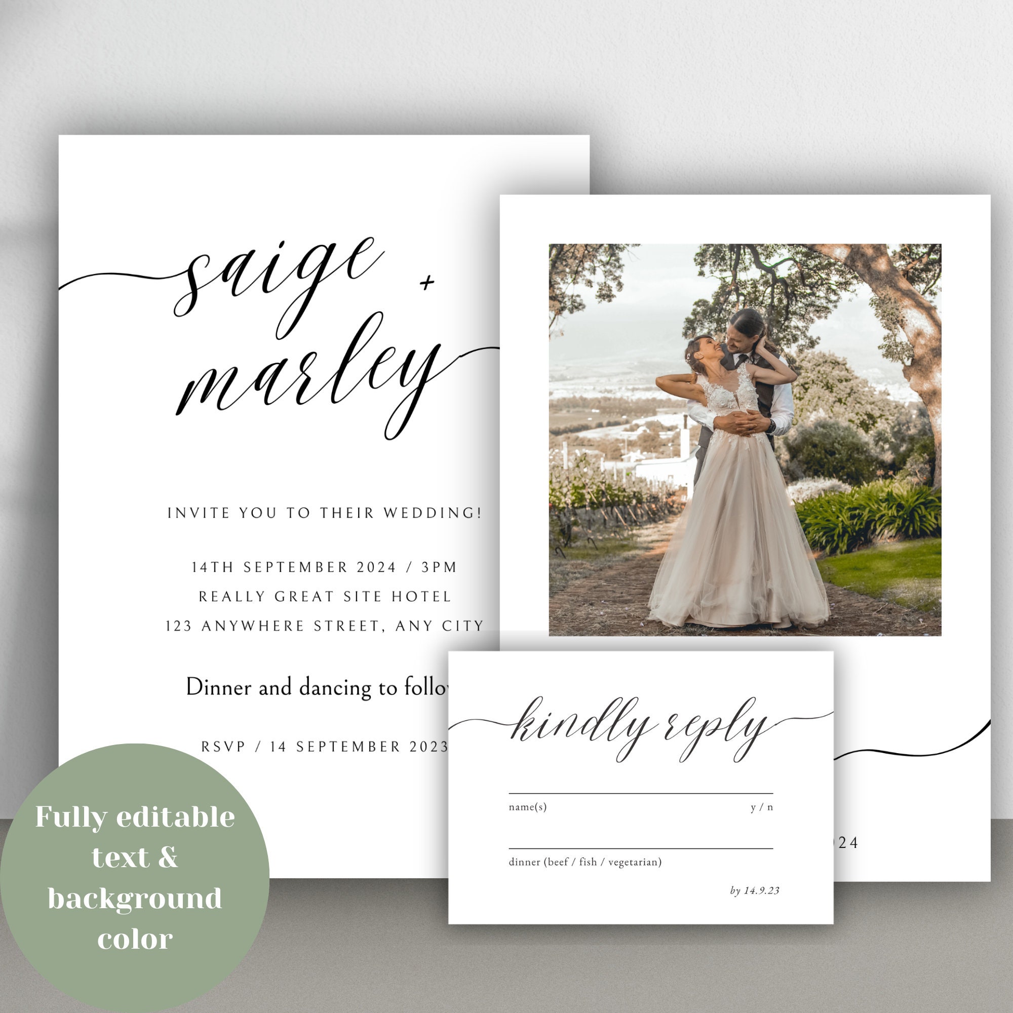 Stylized Wedding Invitation Template Download, Digital Wedding ...