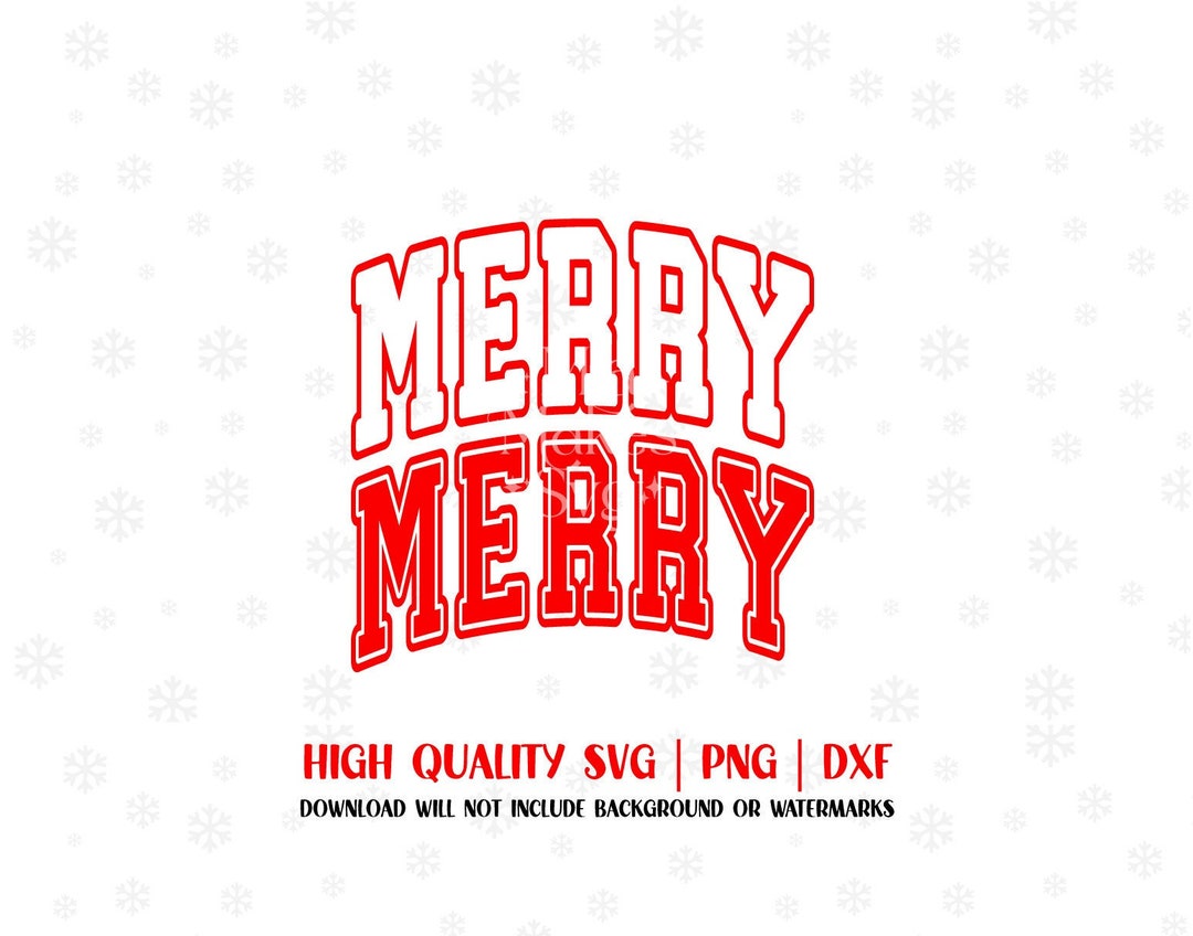 Merry Svg, Png, Dxf, Merry Block Letters SVG, Merry Sports Lettering ...