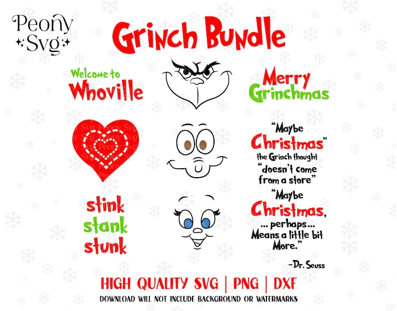 Grinch Svg Png Dxf Grinch Bundle SVG Layered Gring Bundle - Etsy Israel