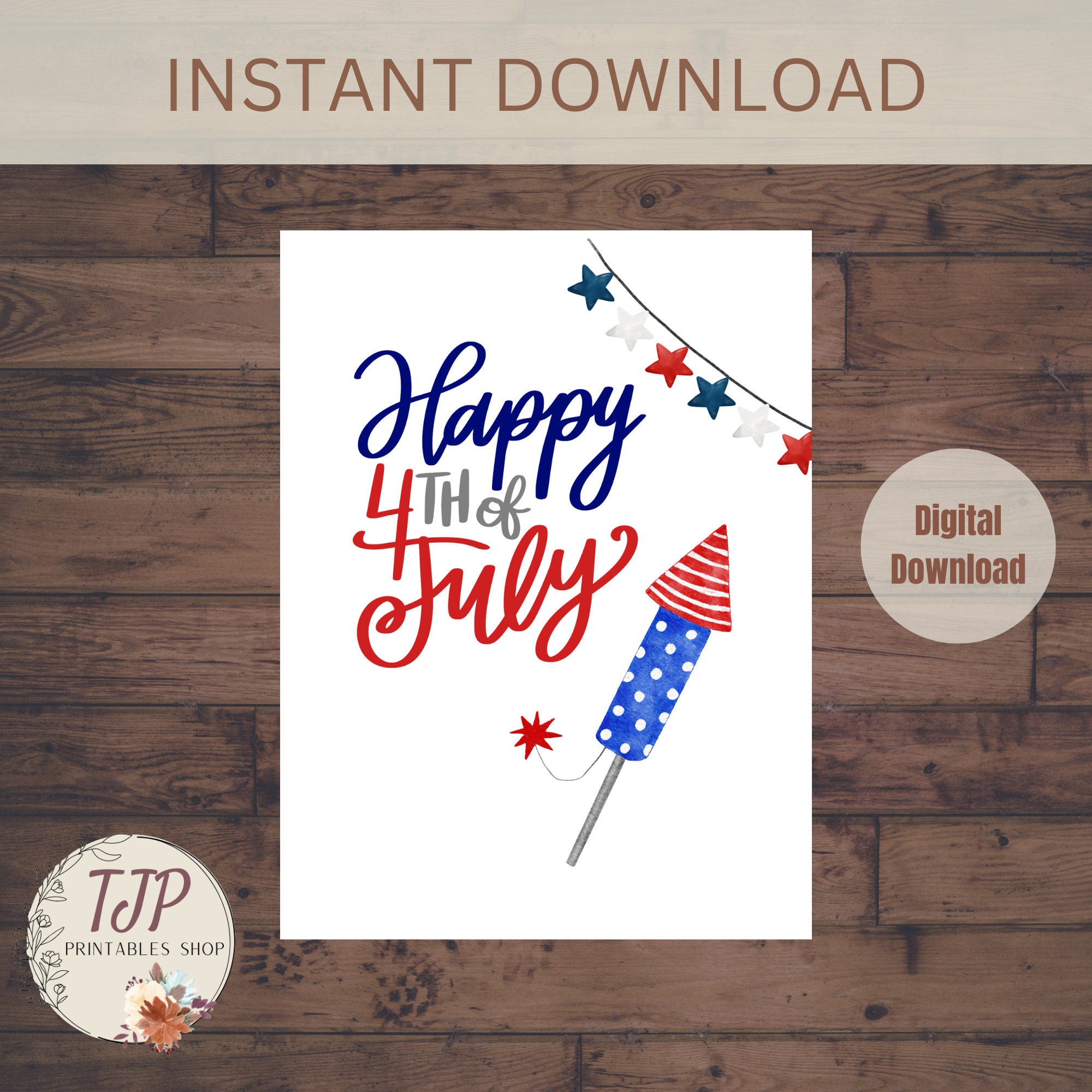 4th of July Table Sign Party Decor for Fourth of July Digital Download ...